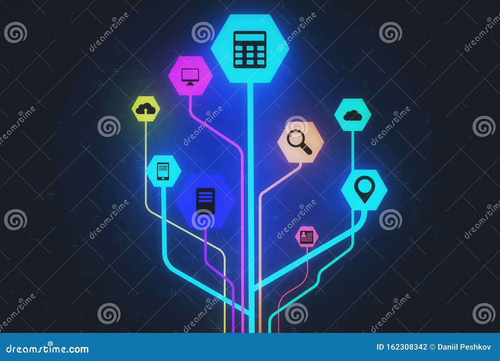 Social Media and Database Concept Stock Illustration - Illustration of ...