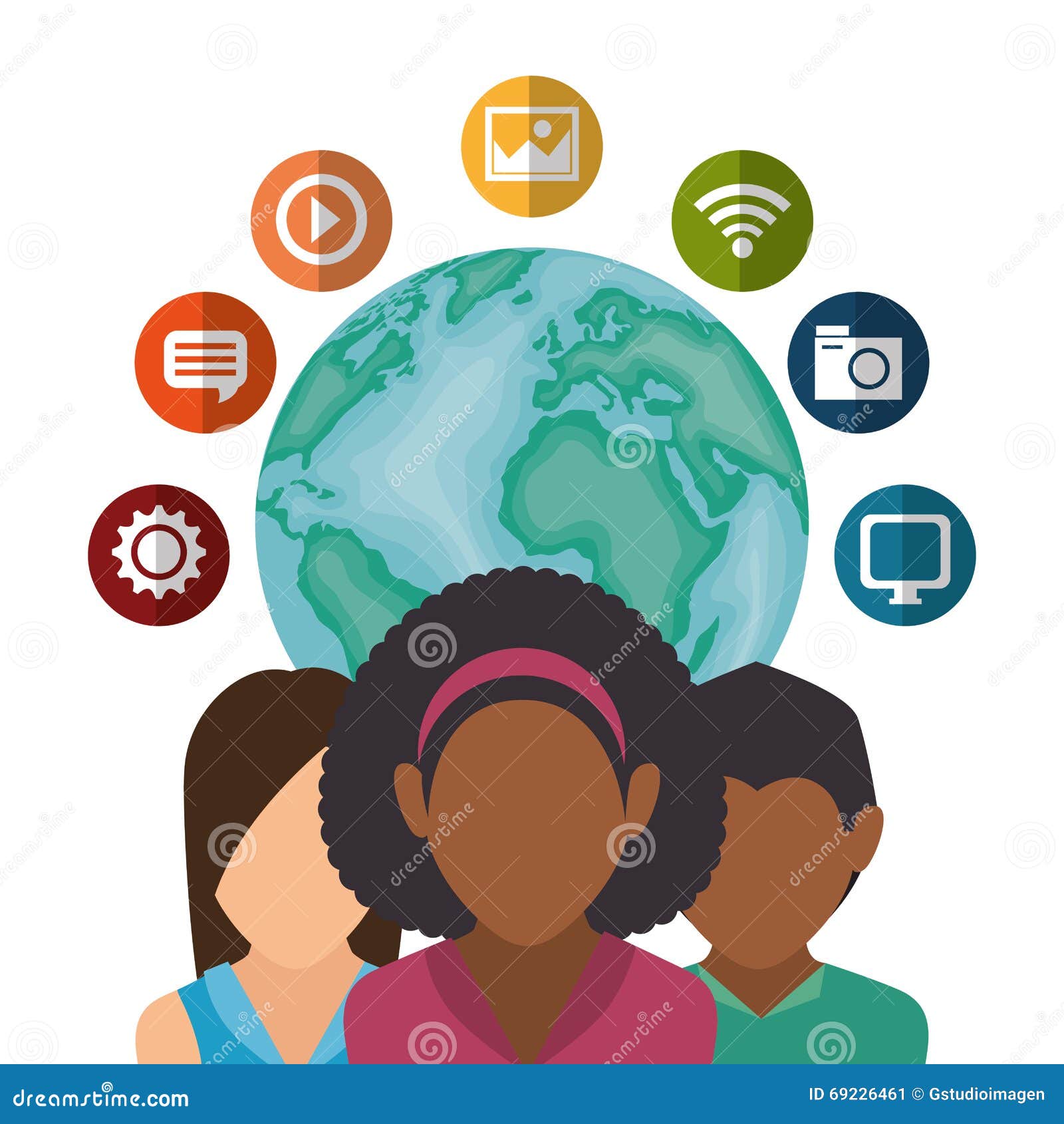 Social media design stock illustration. Illustration of human - 69226461