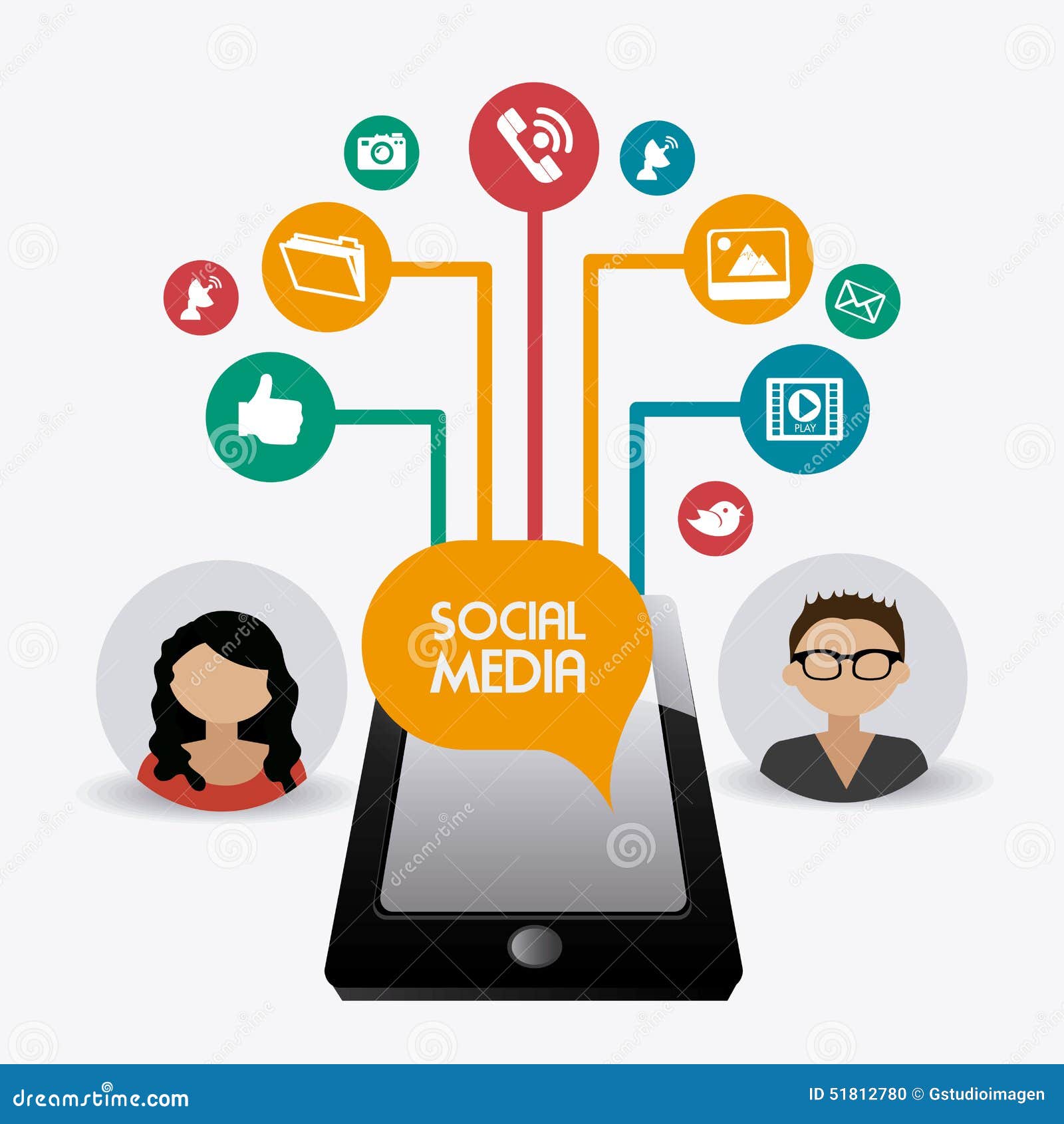Social Media Design, Illustration. Stock Illustration - Illustration of ...