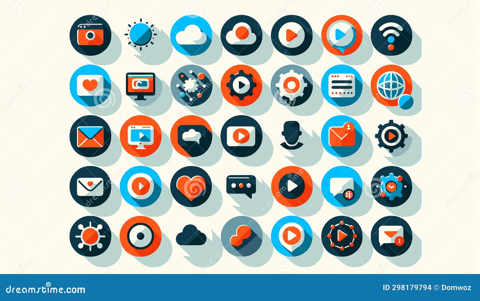 Social Media and Digital Communication Icons Stock Photo - Image of ...