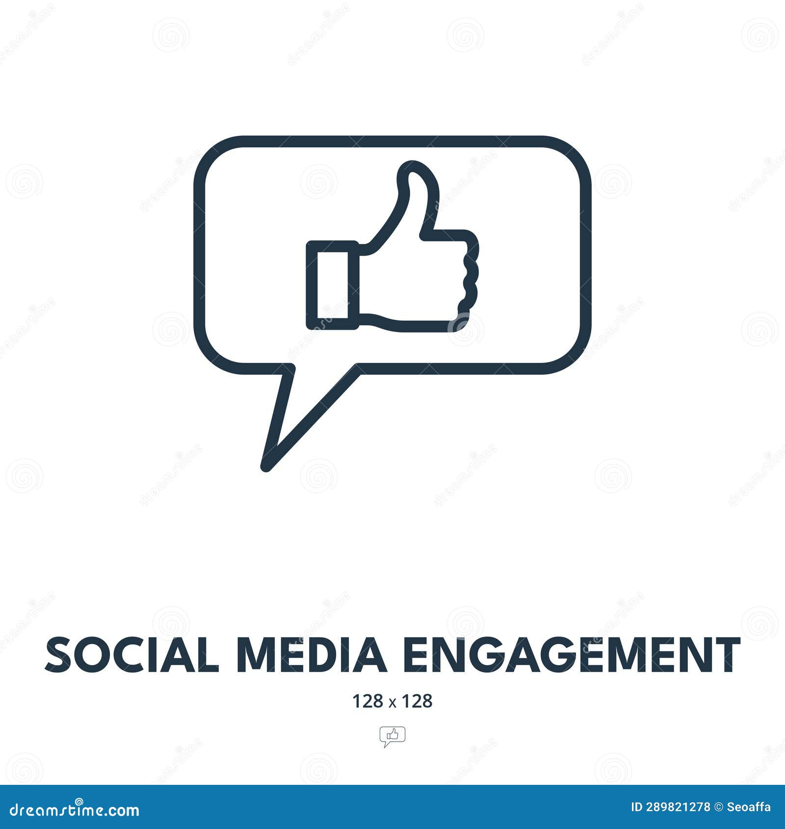 Social Media Engagement Icon. Community, Comment, Like. Editable Stroke ...