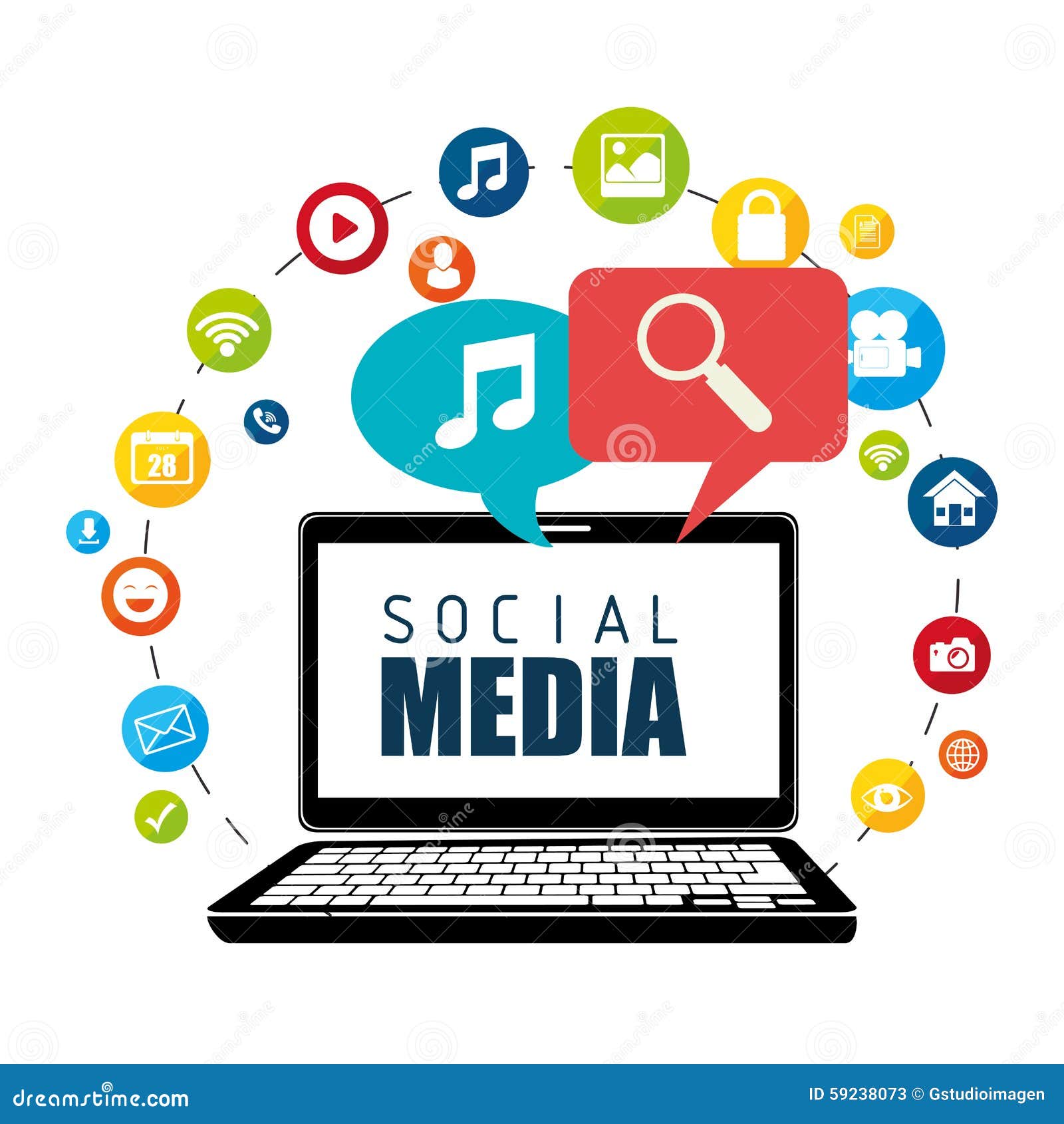 Social Media Entertainment Graphic Design Stock Vector - Illustration ...