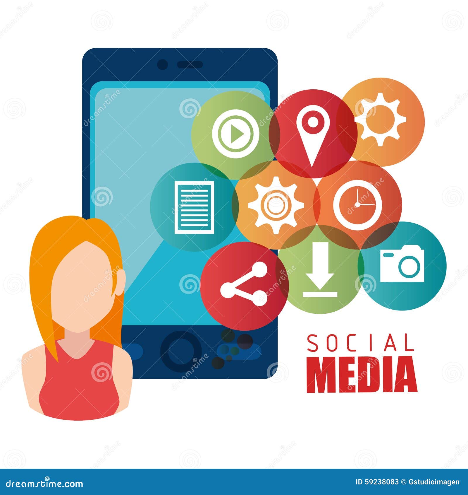 Social Media and Entertainment Graphic Design Stock Vector ...