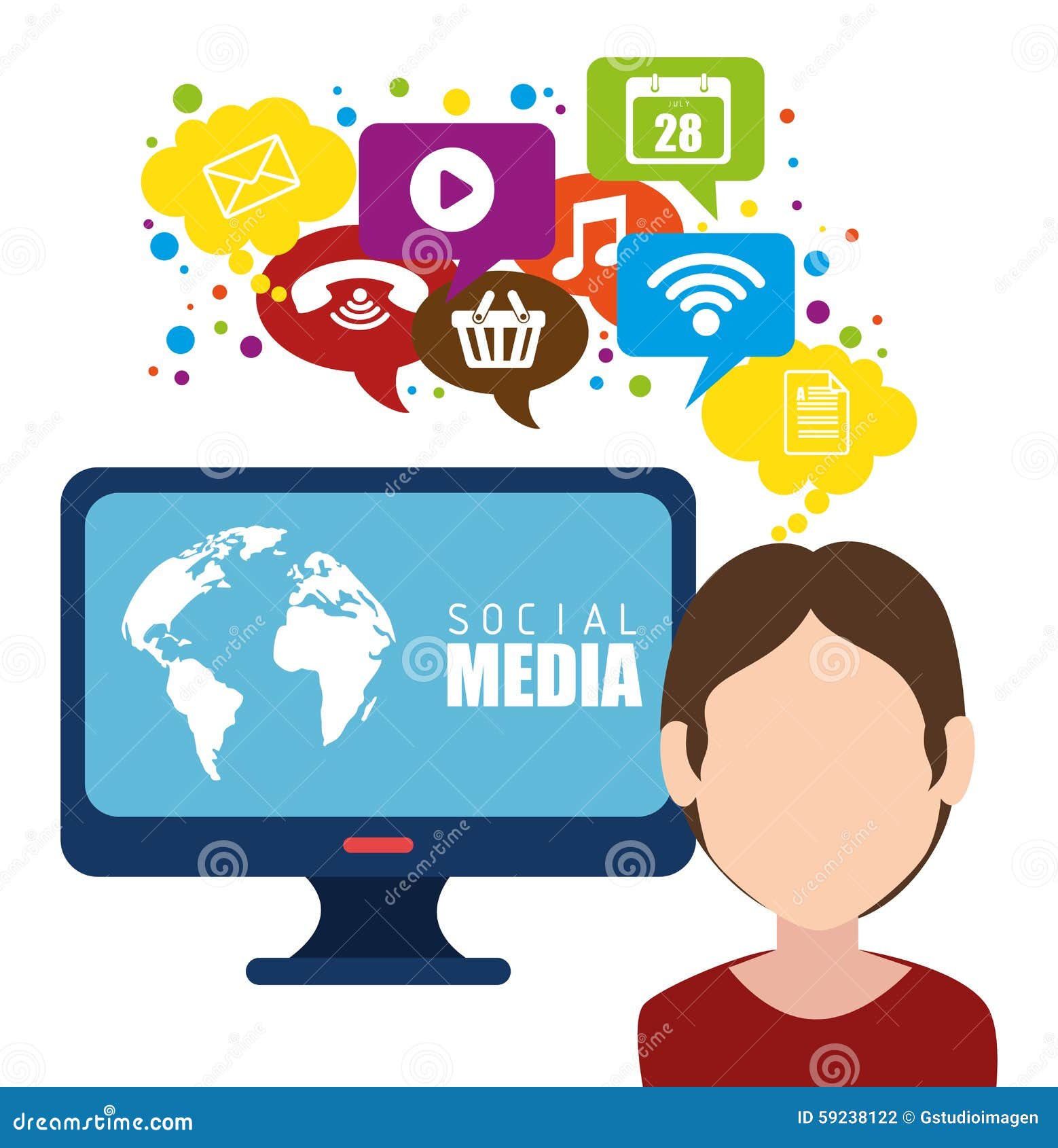 Social Media Entertainment Graphic Design Stock Vector - Illustration ...