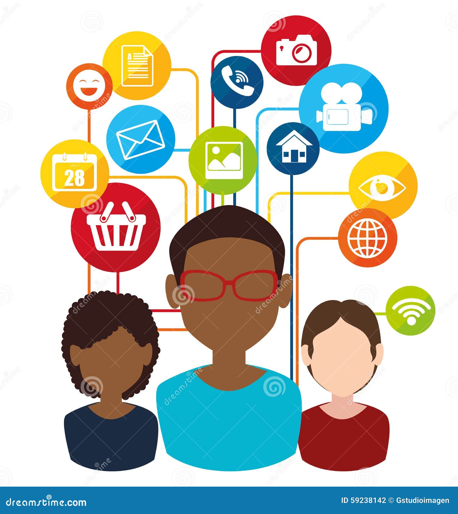 Social Media and Entertainment Graphic Design Stock Vector ...