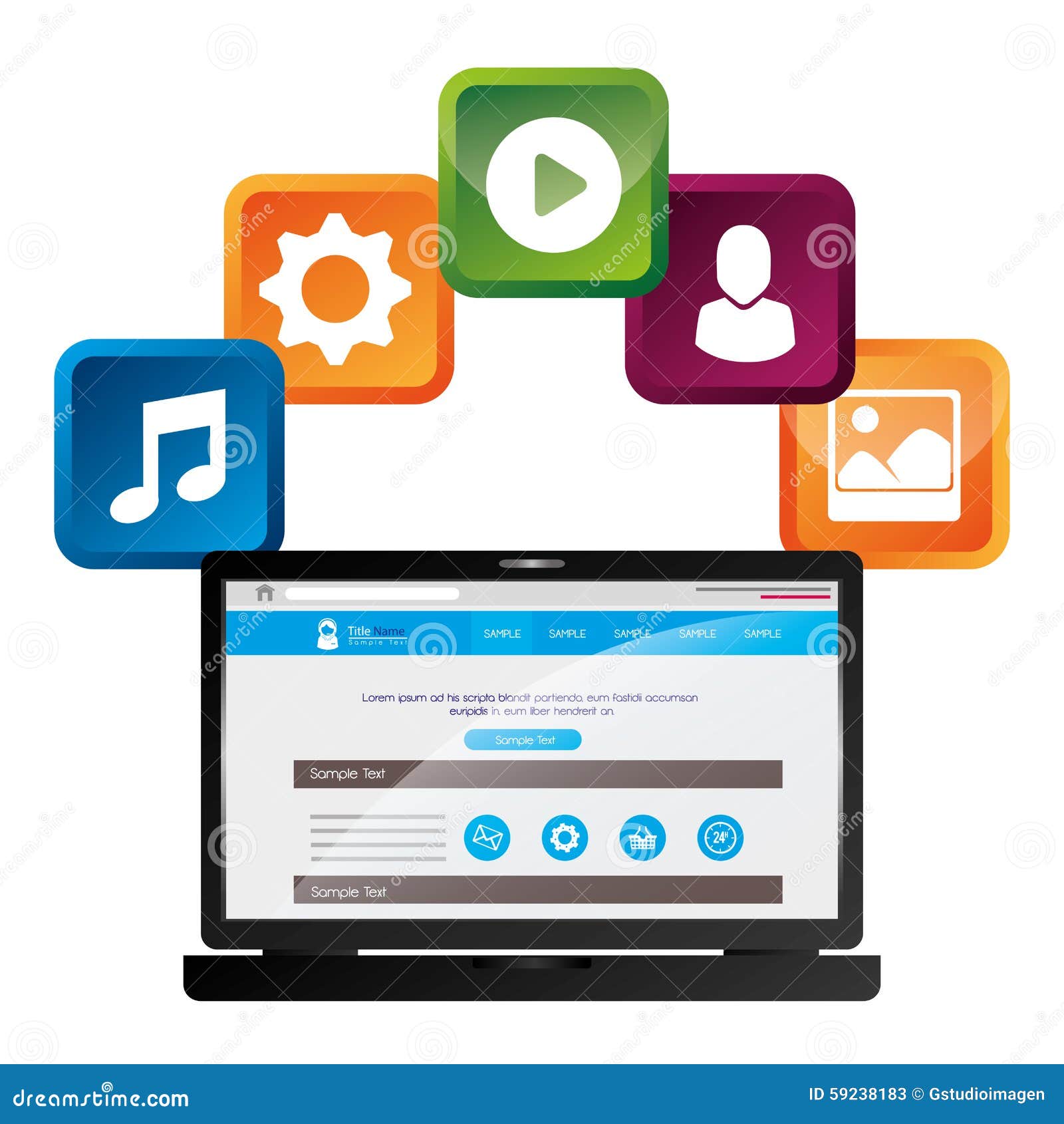 Social Media Entertainment Graphic Design Stock Vector - Illustration ...