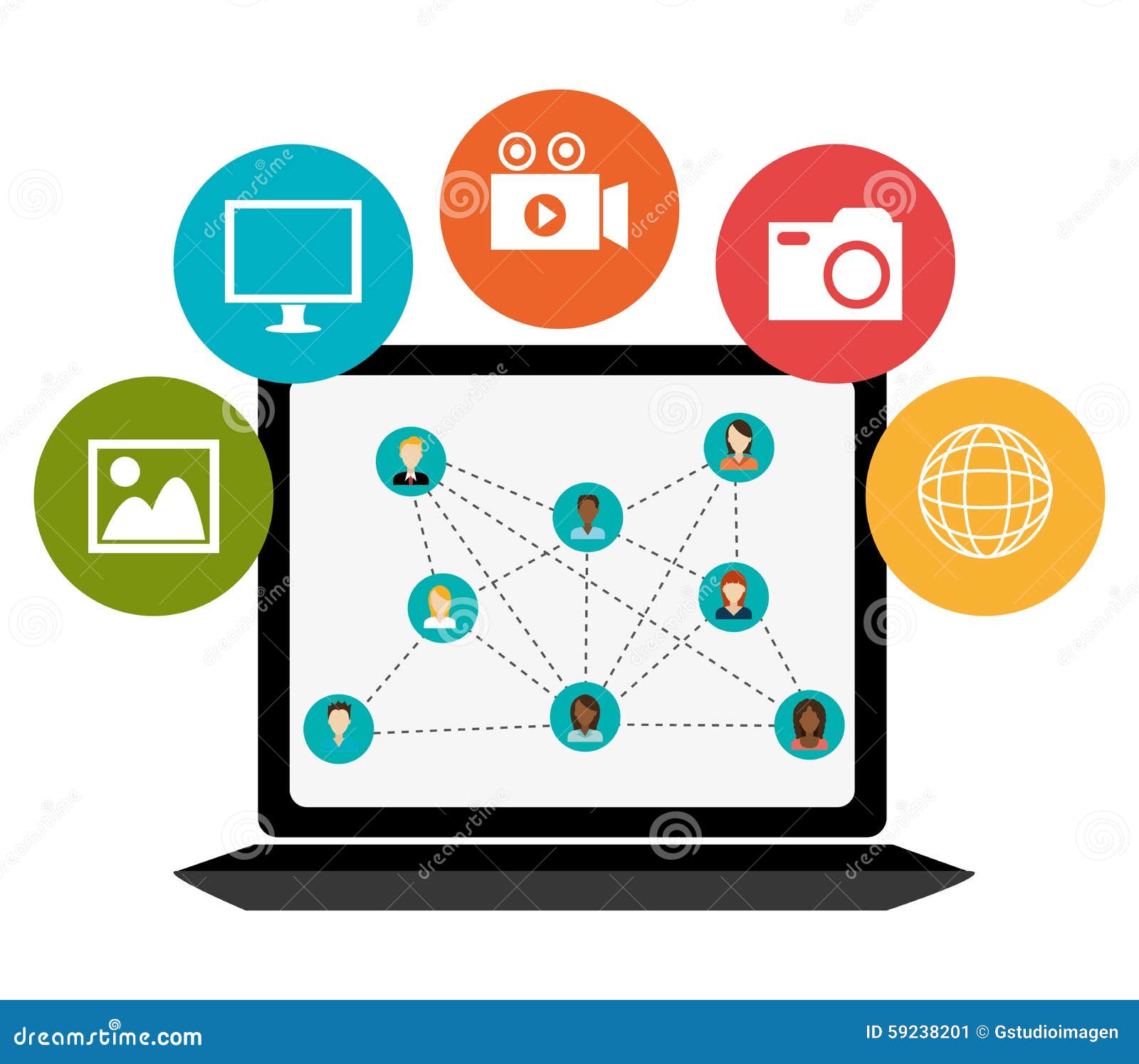 Social Media Entertainment Graphic Design Stock Vector - Illustration ...