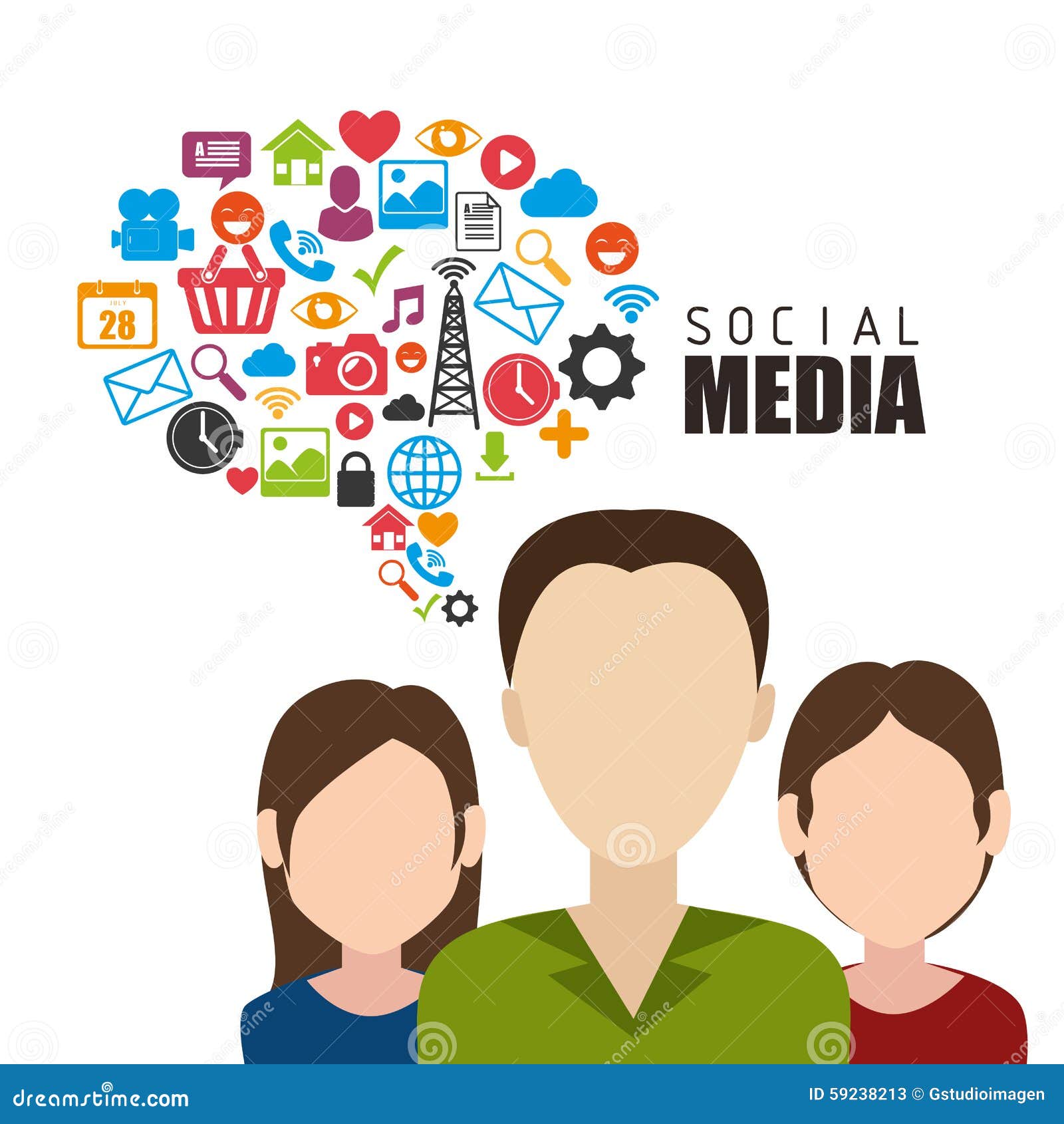 Social Media and Entertainment Graphic Design Stock Vector ...