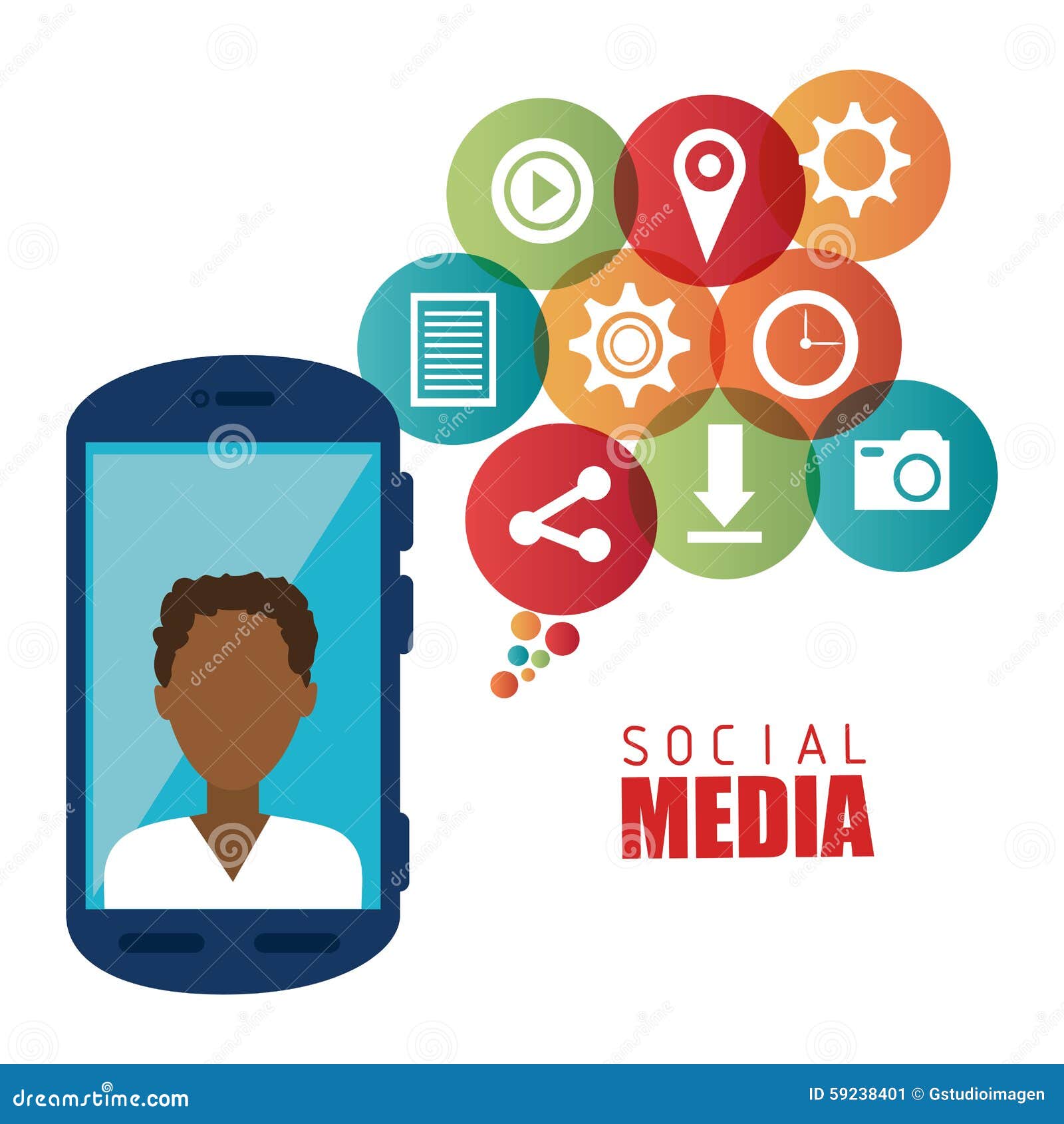 Social Media Entertainment Graphic Design Stock Vector - Illustration ...