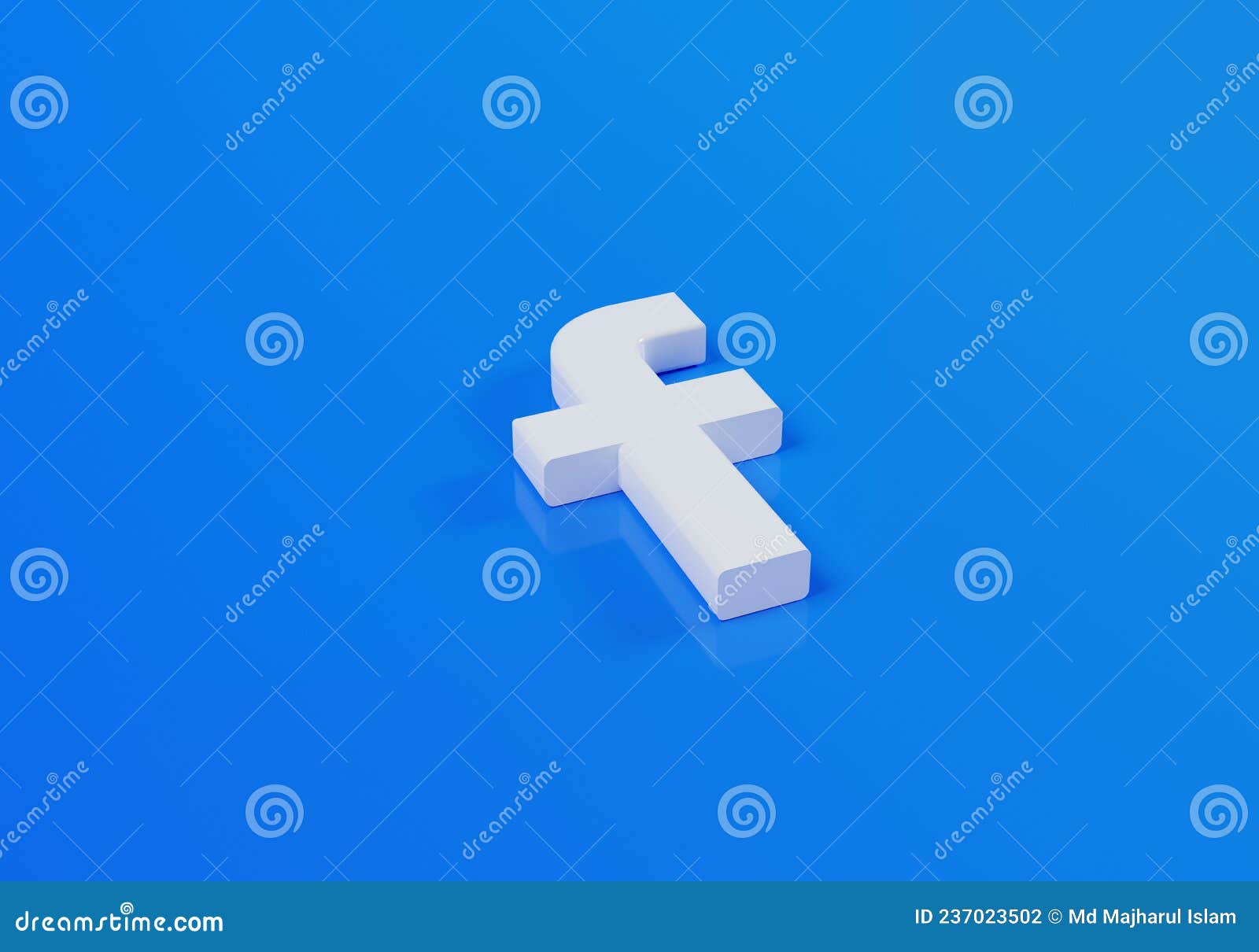 3D Rendering Facebook Logo Laying In Dark Texture Background. Editorial ...