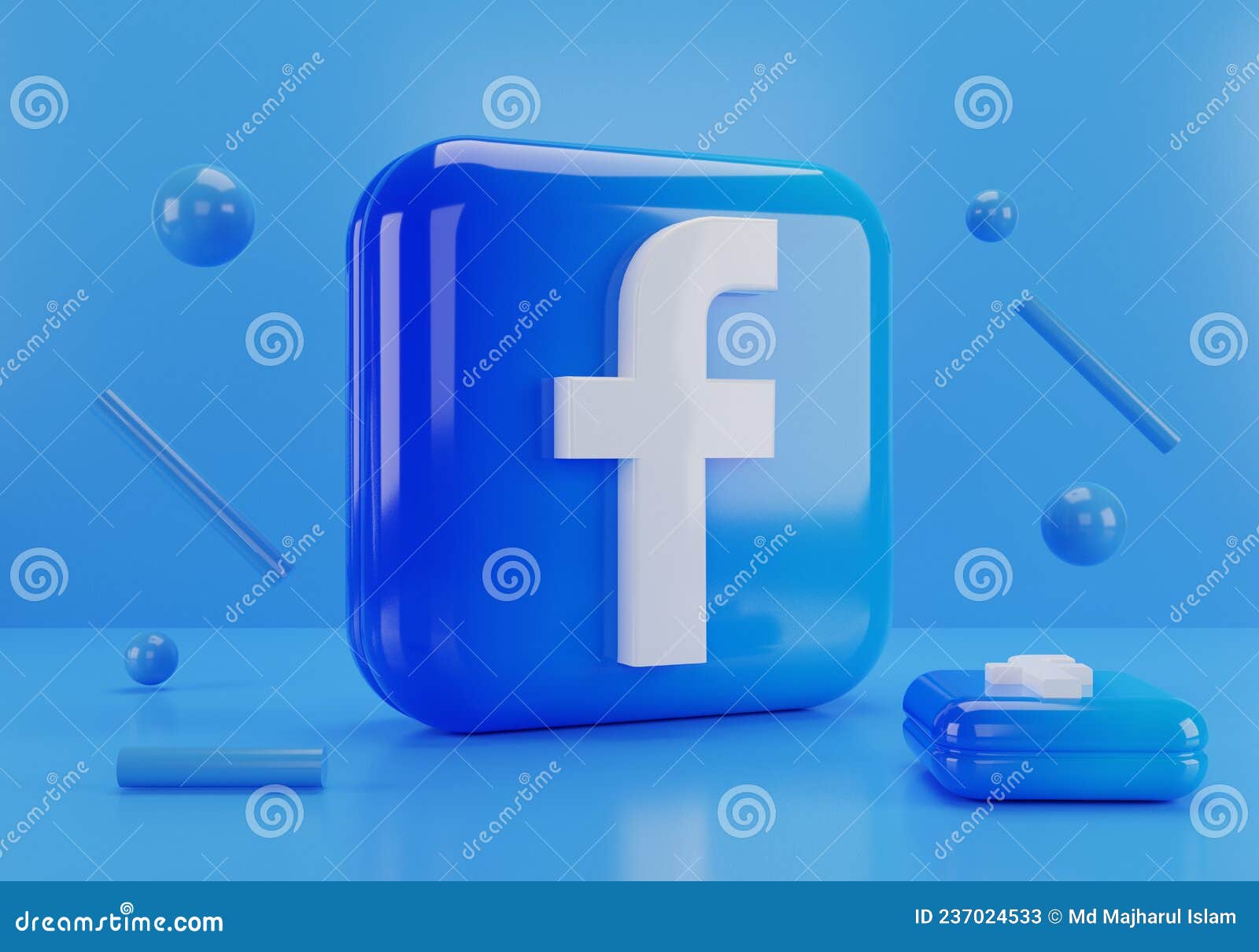3d Rendering of Social Media Facebook or Messenger Logo Editorial Stock ...