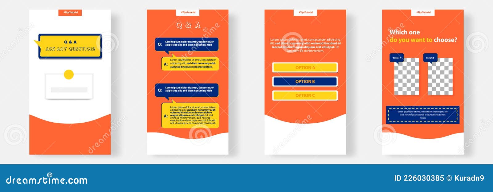 Social Media Faq, Question, Answer Stories Banner Layout Template with ...