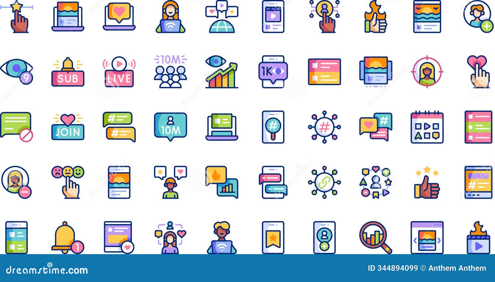 Social Media Feed Icons High-Quality Vector Icons Collection with ...