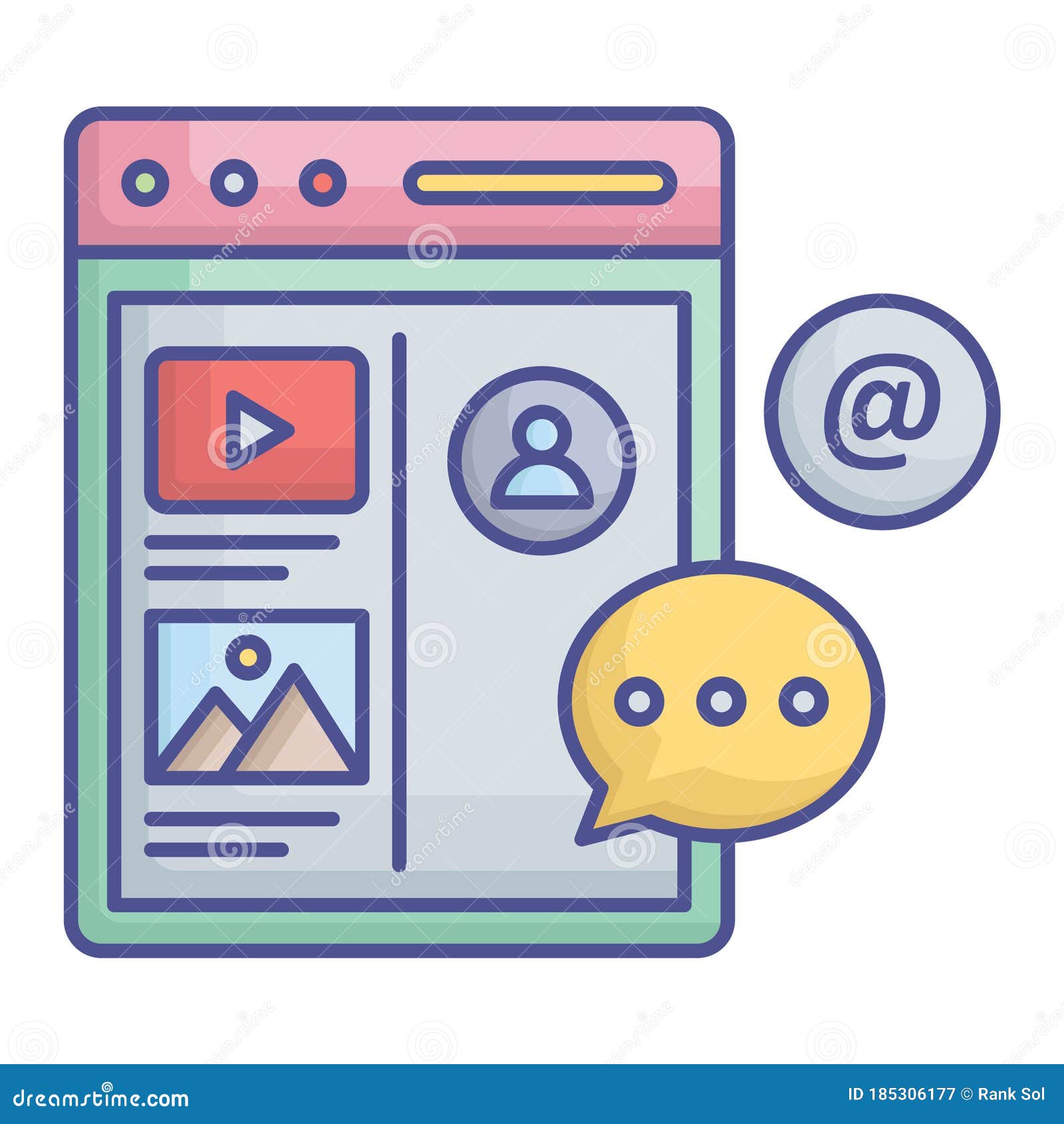 Social Media Fill Vector Icon Which Can Easily Modify or Edit Stock ...