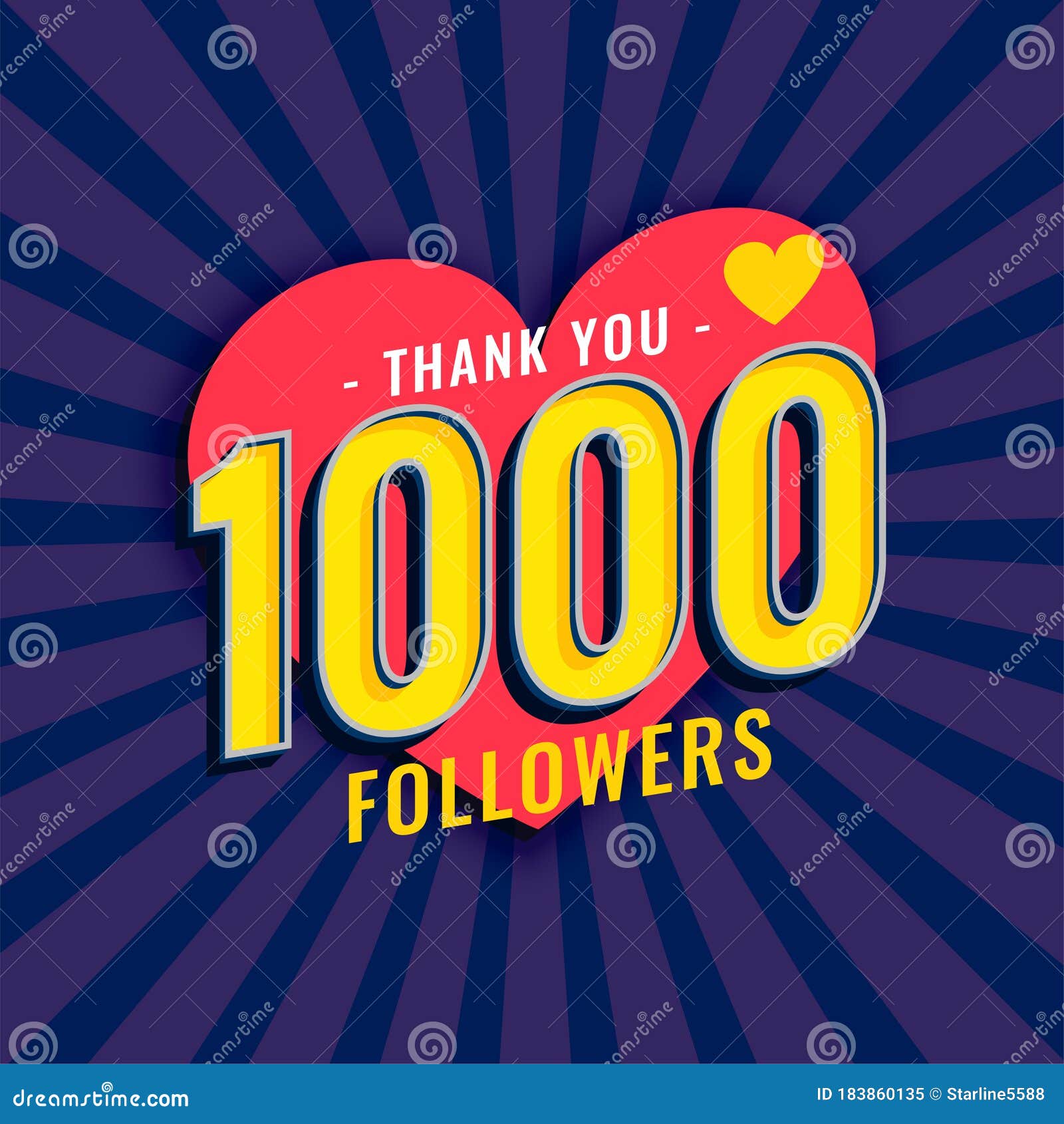 Social Media 1000 Followers Background Stock Vector - Illustration of ...