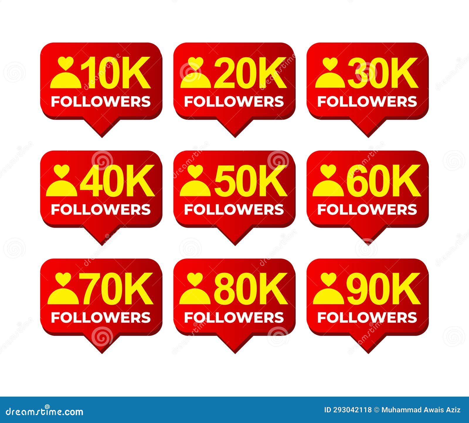 Social Media Followers Tag Design Template Stock Illustration ...