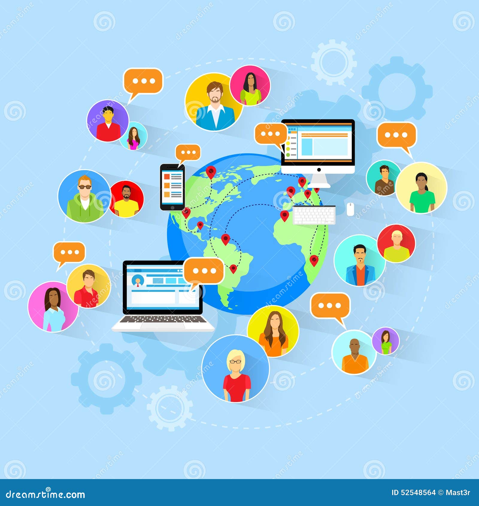Social Media Global Communication People World Map Stock Vector ... Social Media Global Communication People World Map Stock Vector ...