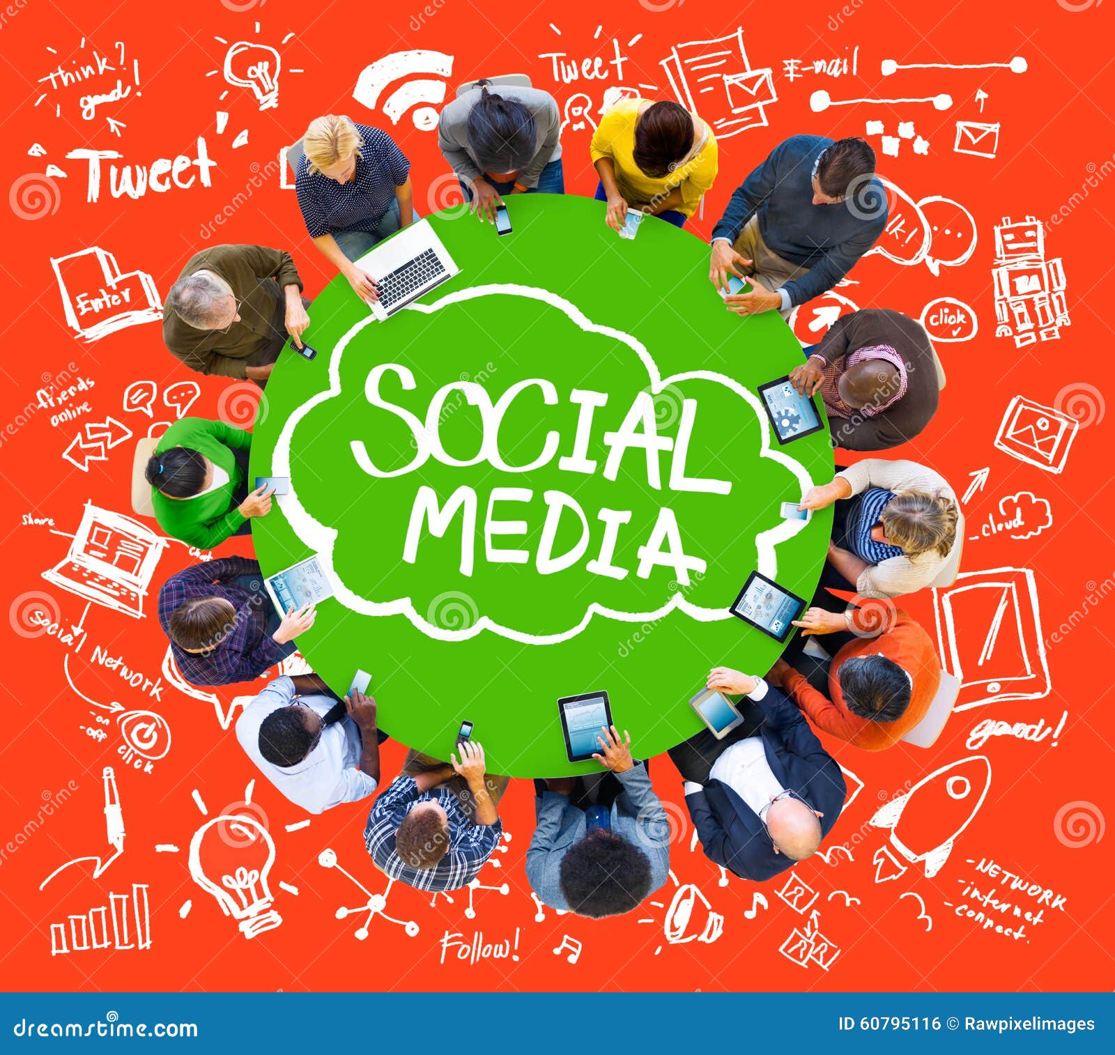 Social Media Global Communication Technology Connection Concept Stock ...