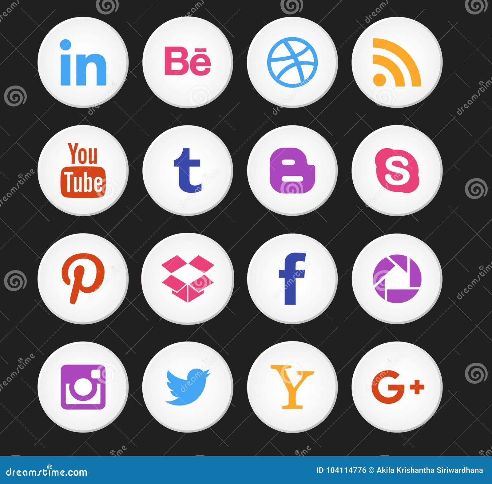 Social Media Icon Collection Editorial Photo - Illustration of icon ...
