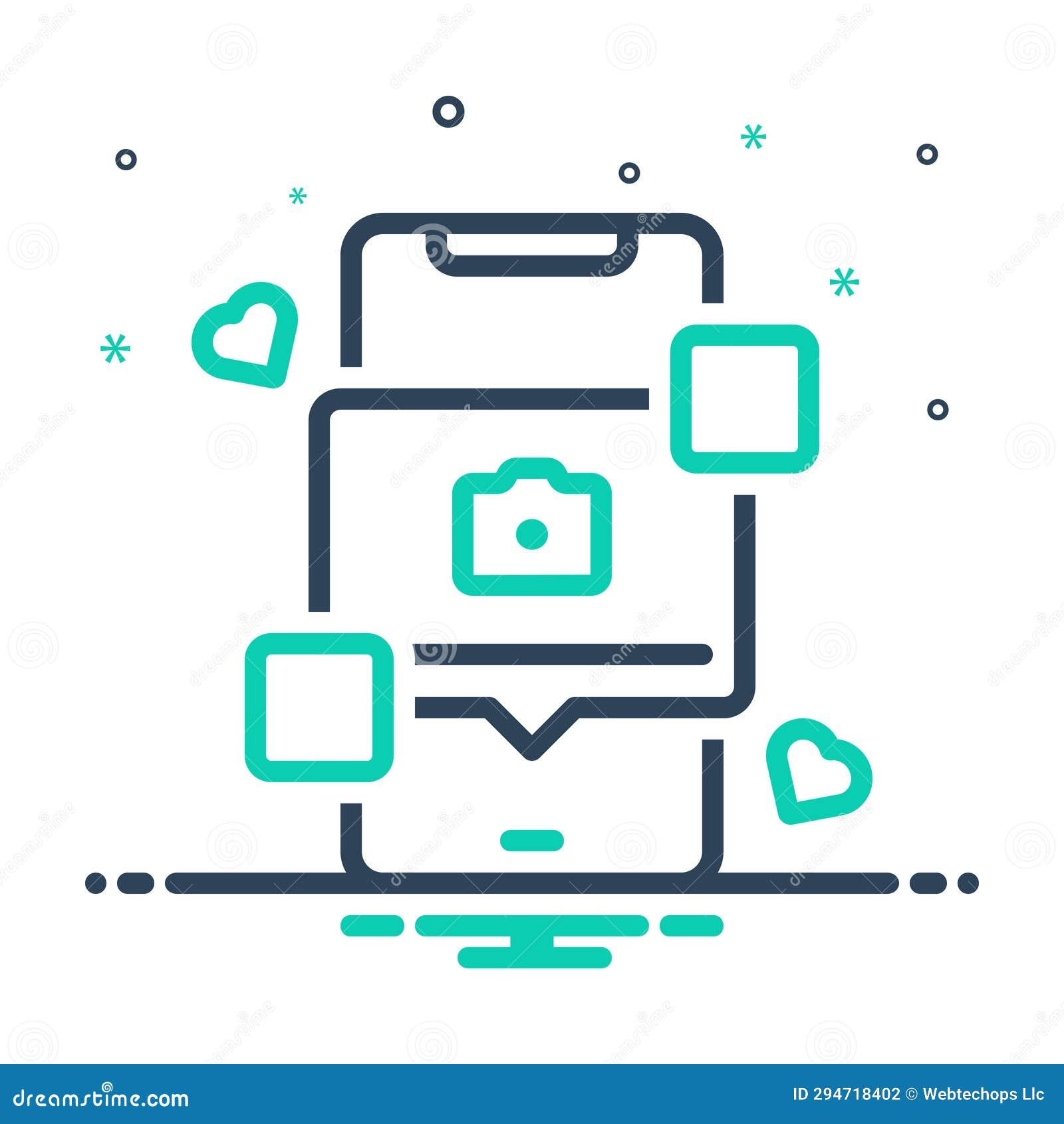 Mix Icon for Social Media, Mobile and Phone Stock Illustration ...