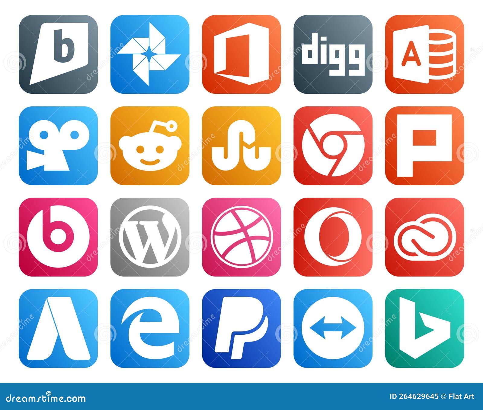 20 Social Media Icon Pack Including Adobe. Creative Cloud. Chrome ...