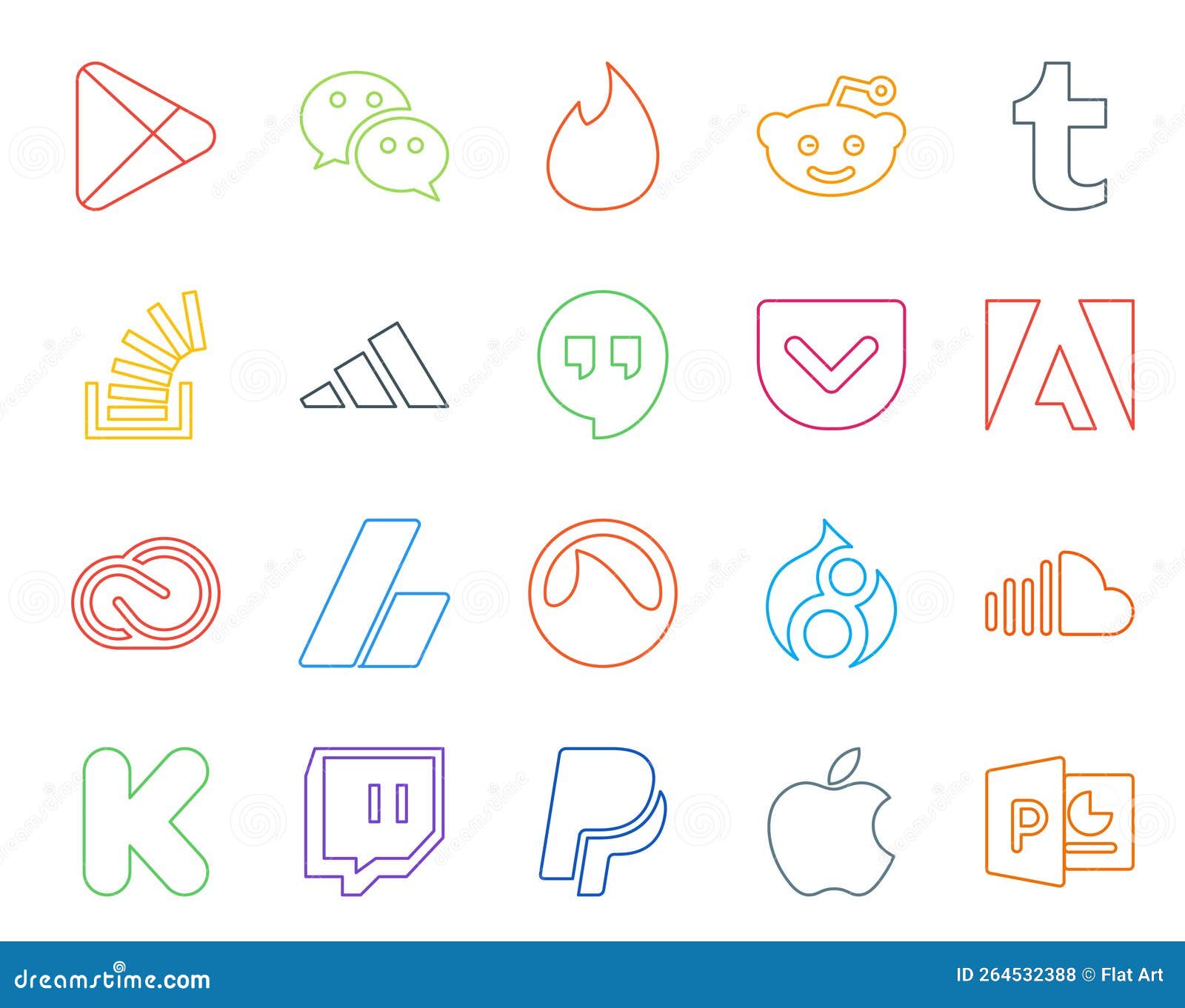 20 Social Media Icon Pack Including Adobe. Creative Cloud. Question ...