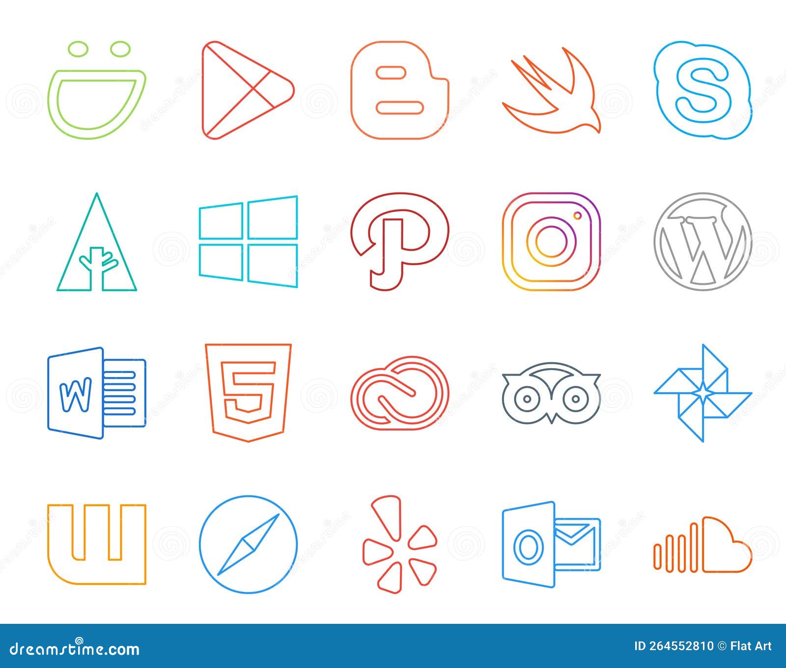 20 Social Media Icon Pack Including Adobe. Creative Cloud. Windows ...