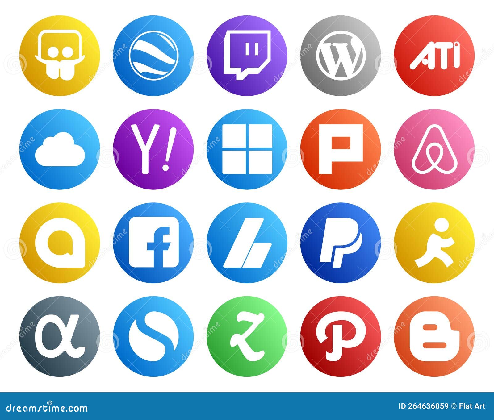 20 Social Media Icon Pack Including Aim. Ads. Search. Adsense Editorial ...