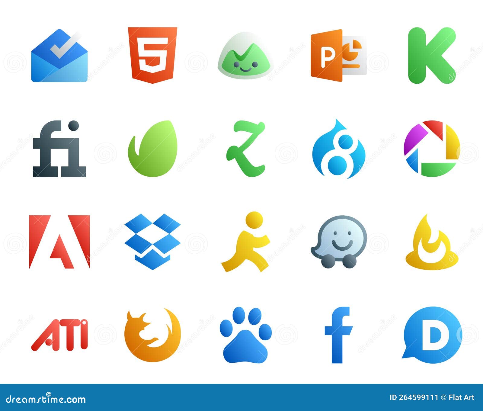 20 Social Media Icon Pack Including Browser. Ati. Drupal. Feedburner Editorial Photo ...