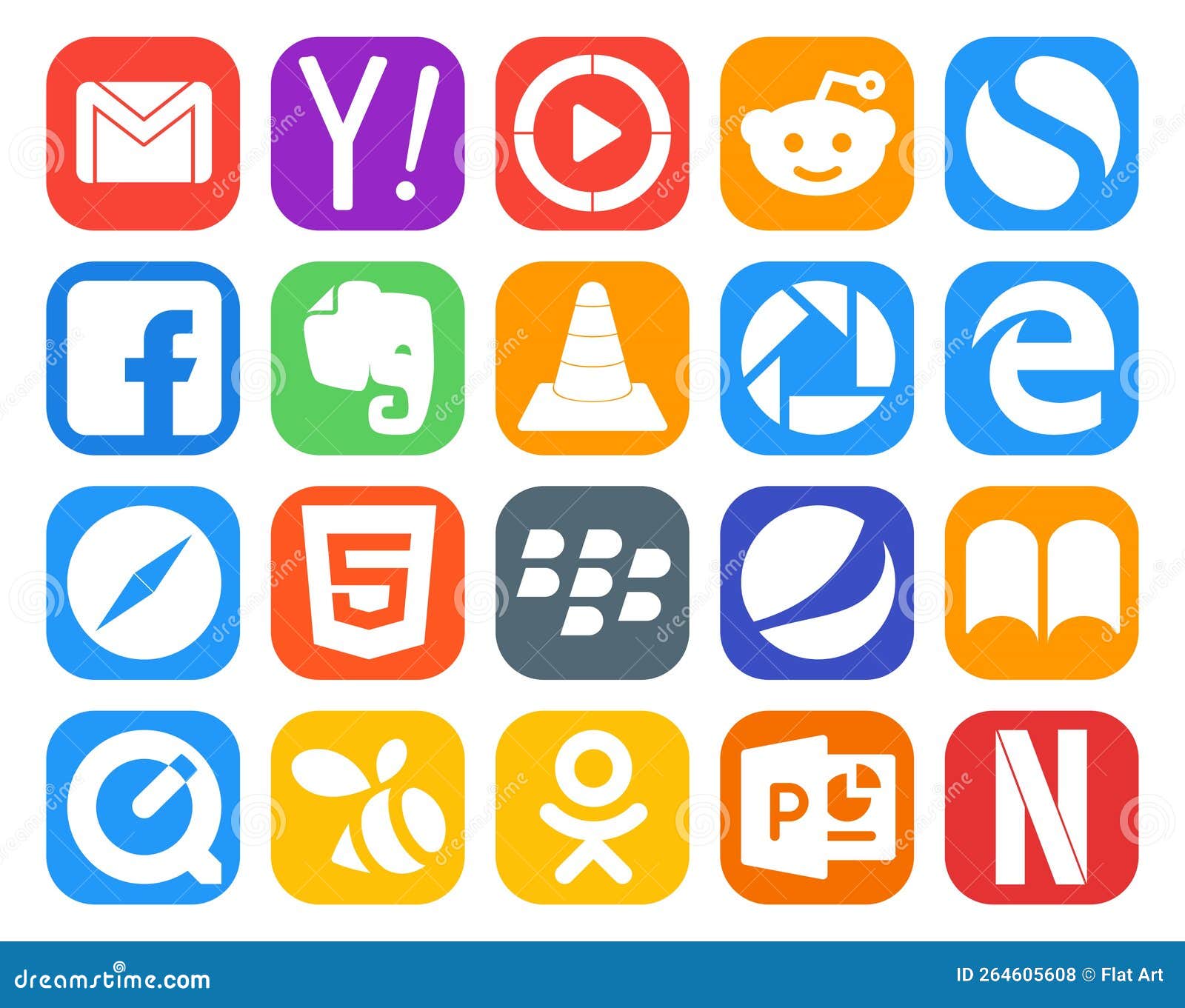 20 Social Media Icon Pack Including Browser. Edge. Simple. Picasa ...