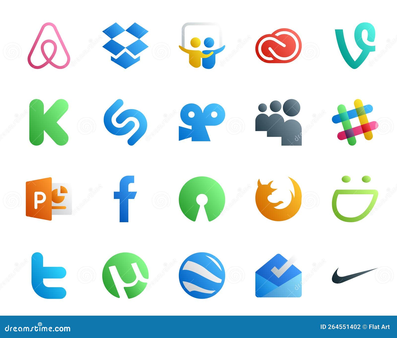 Facebook Chat App Icon Doodle Style Logo. Social Media Icon On White ...