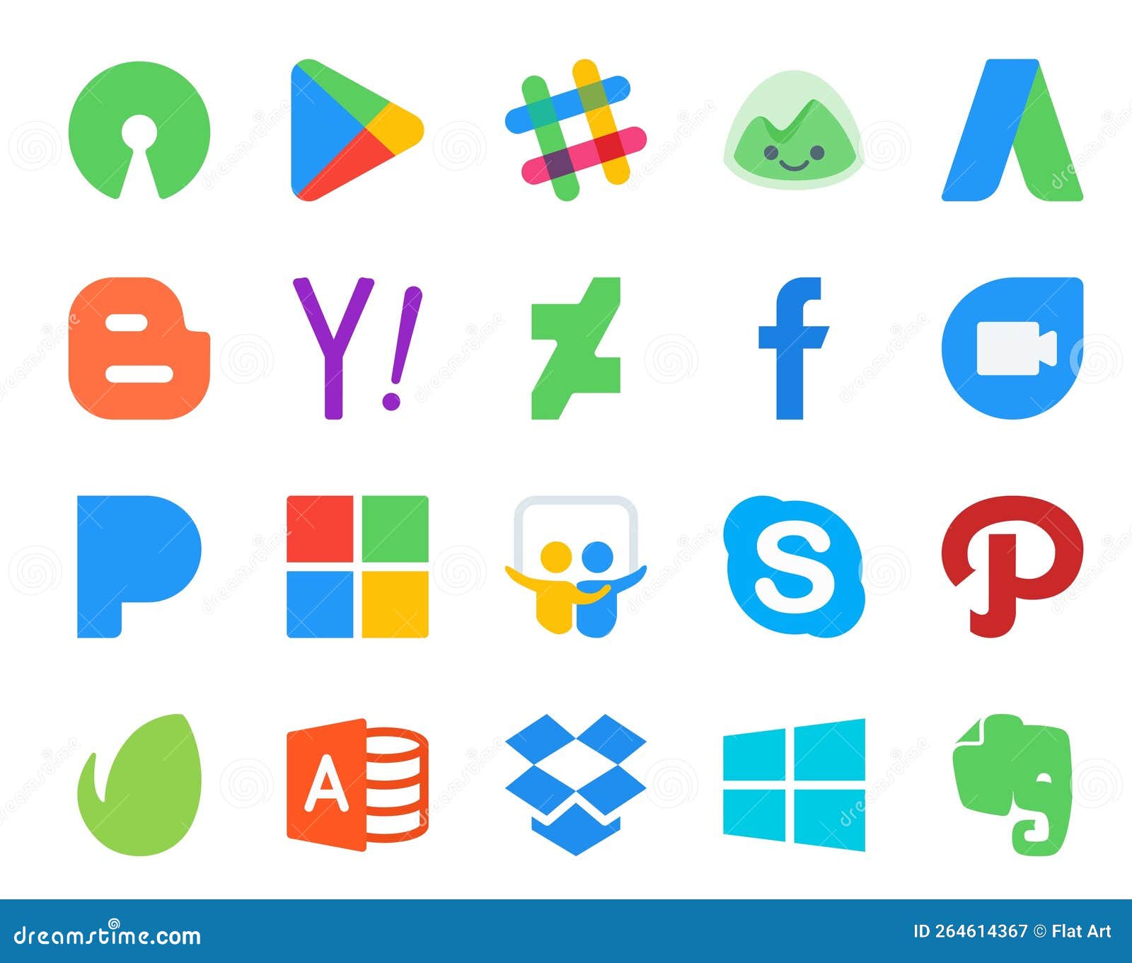 20 Social Media Icon Pack Including Chat. Slideshare. Yahoo. Microsoft Editorial Photography ...