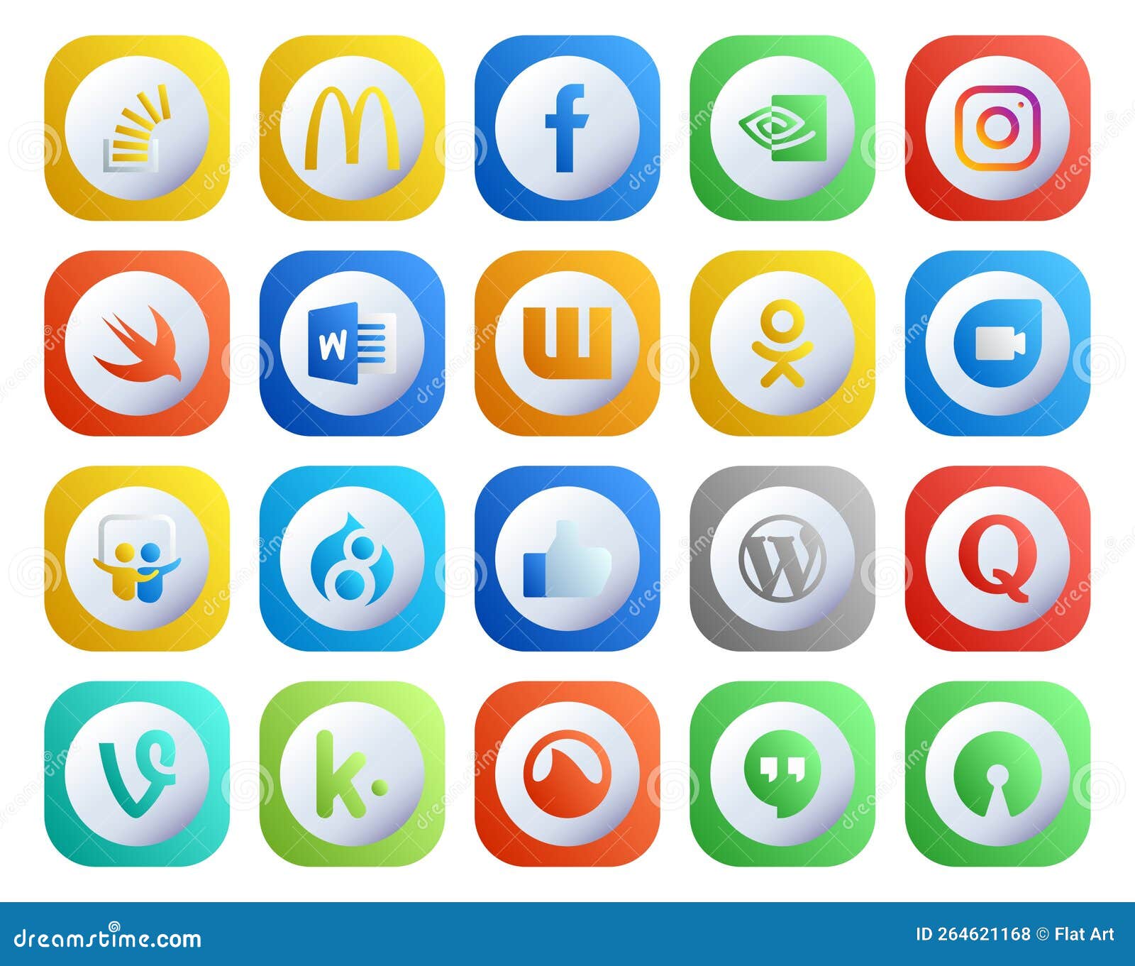 20 Social Media Icon Pack Including Cms. Like. Swift. Drupal Editorial ...