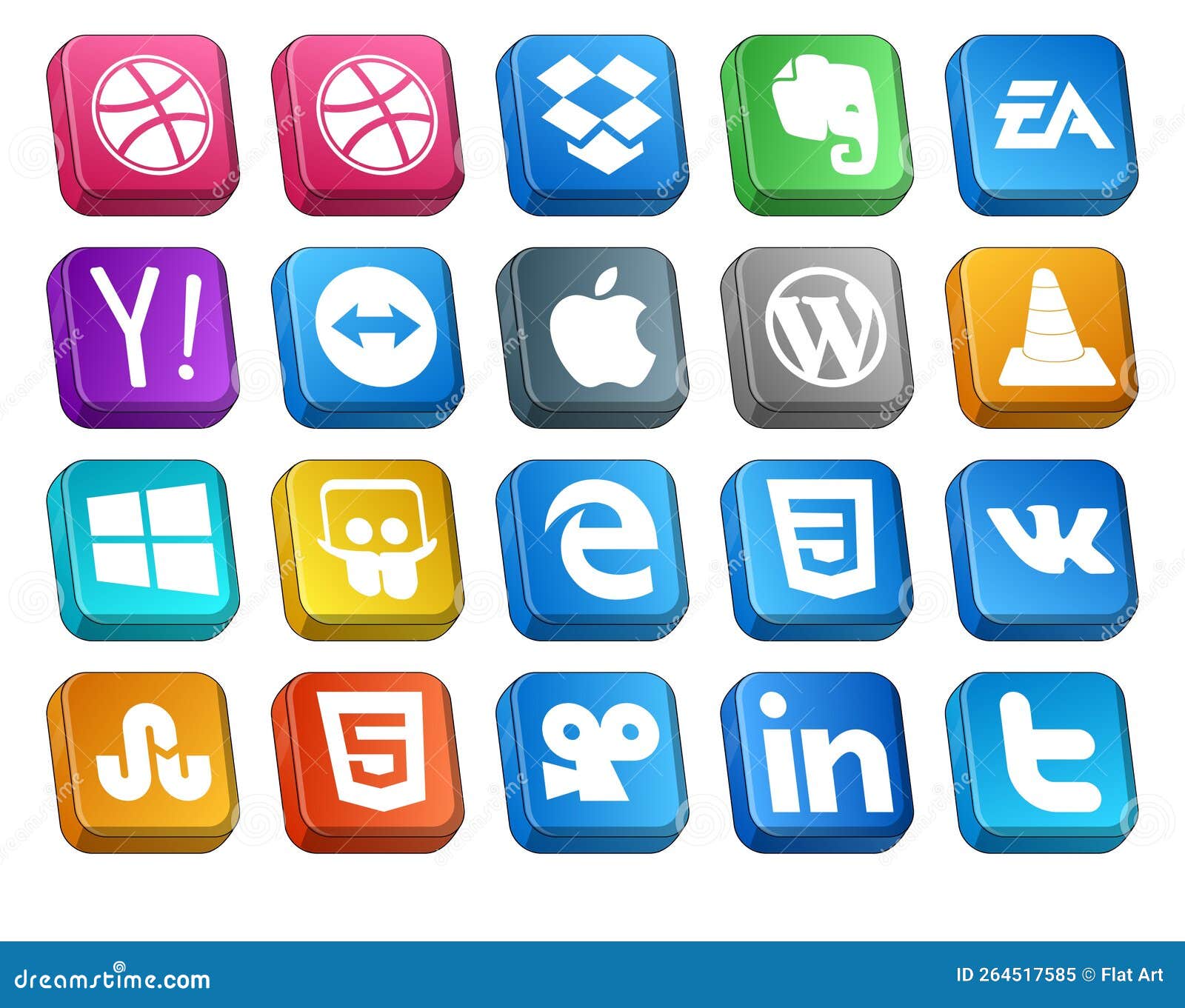 20 Social Media Icon Pack Including Edge. Windows. Teamviewer. Player ...
