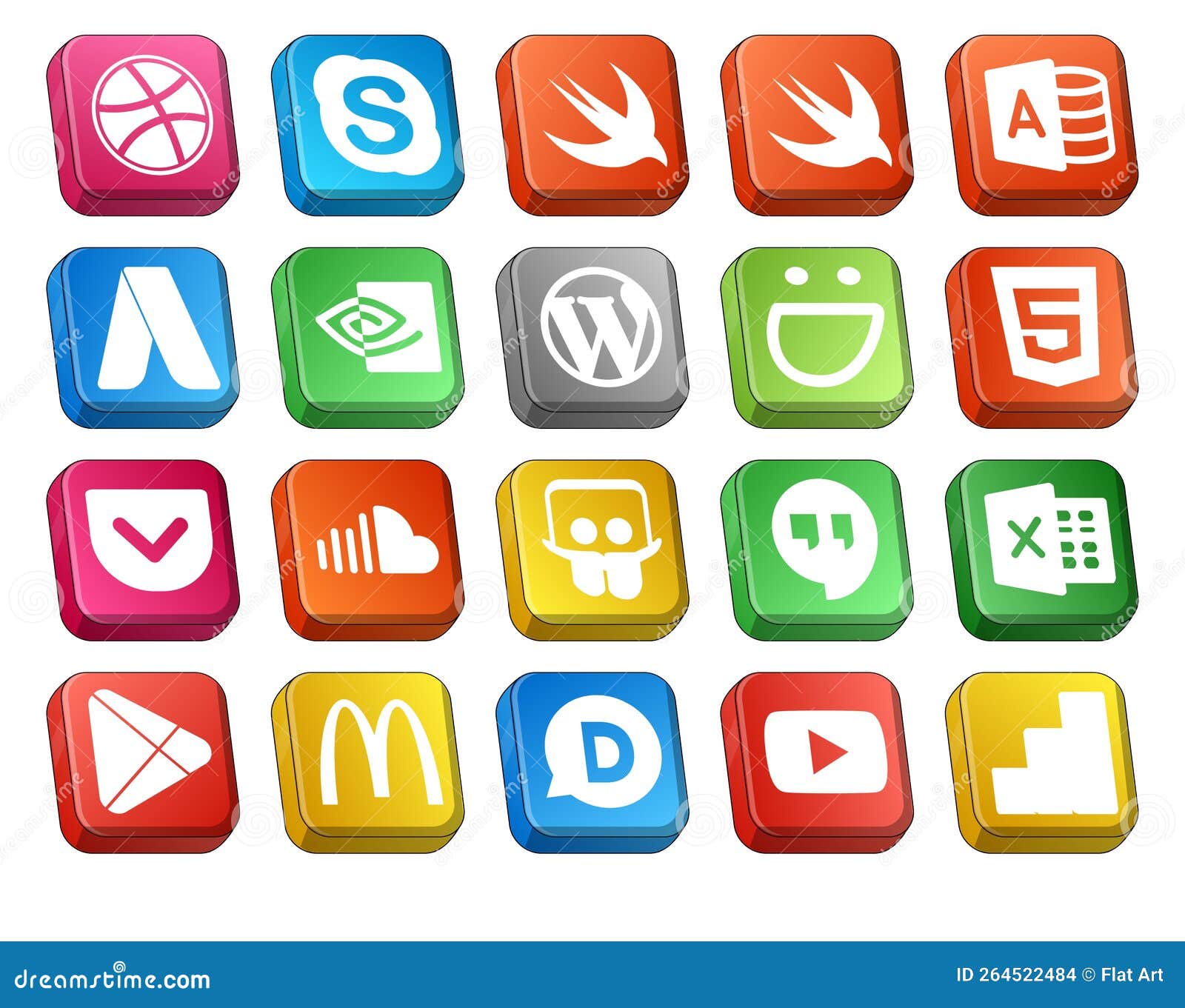 20 Social Media Icon Pack Including Excel. Slideshare. Cms. Music ...