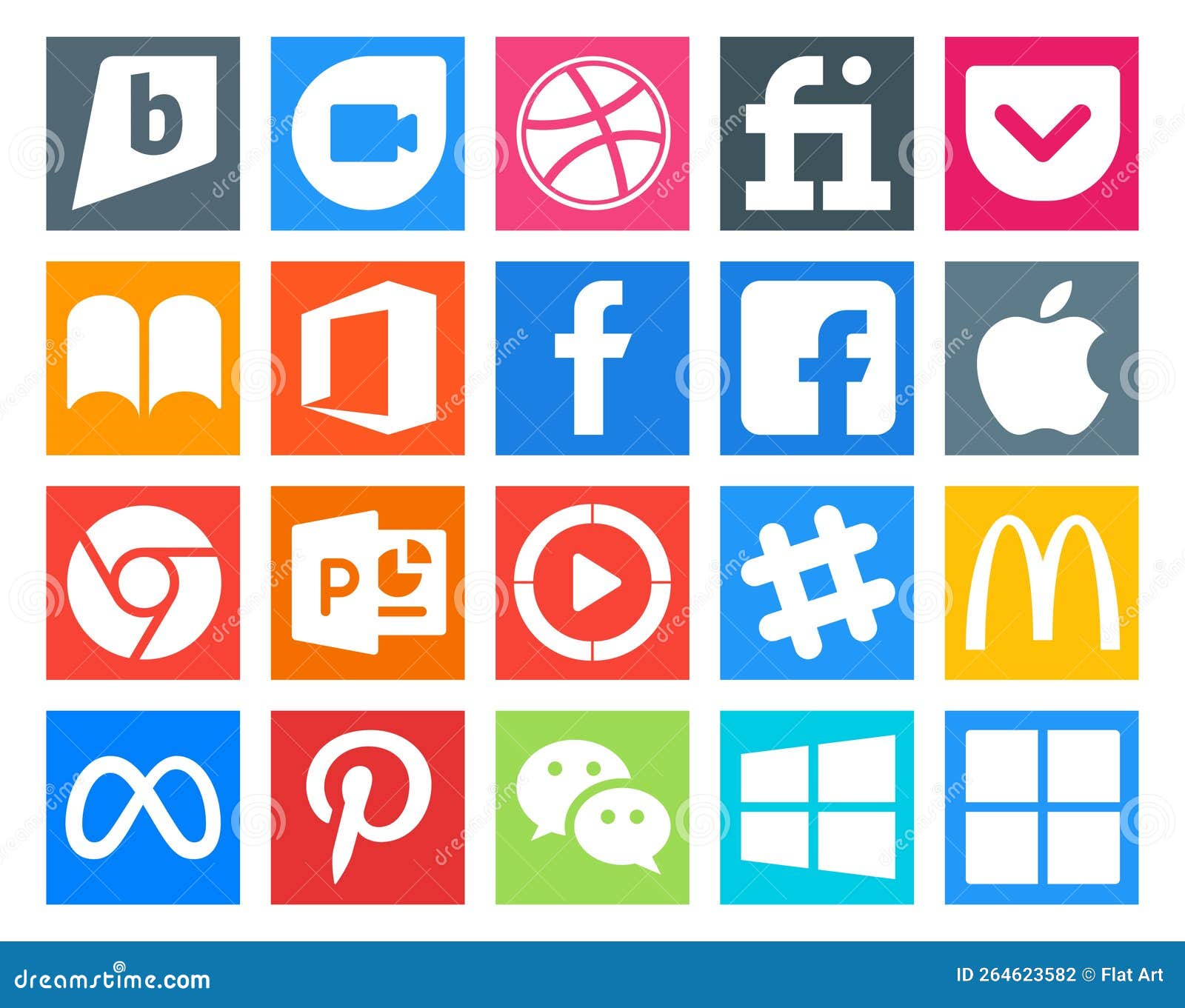 20 Social Media Icon Pack Including Facebook. Mcdonalds. Apple. Chat ...