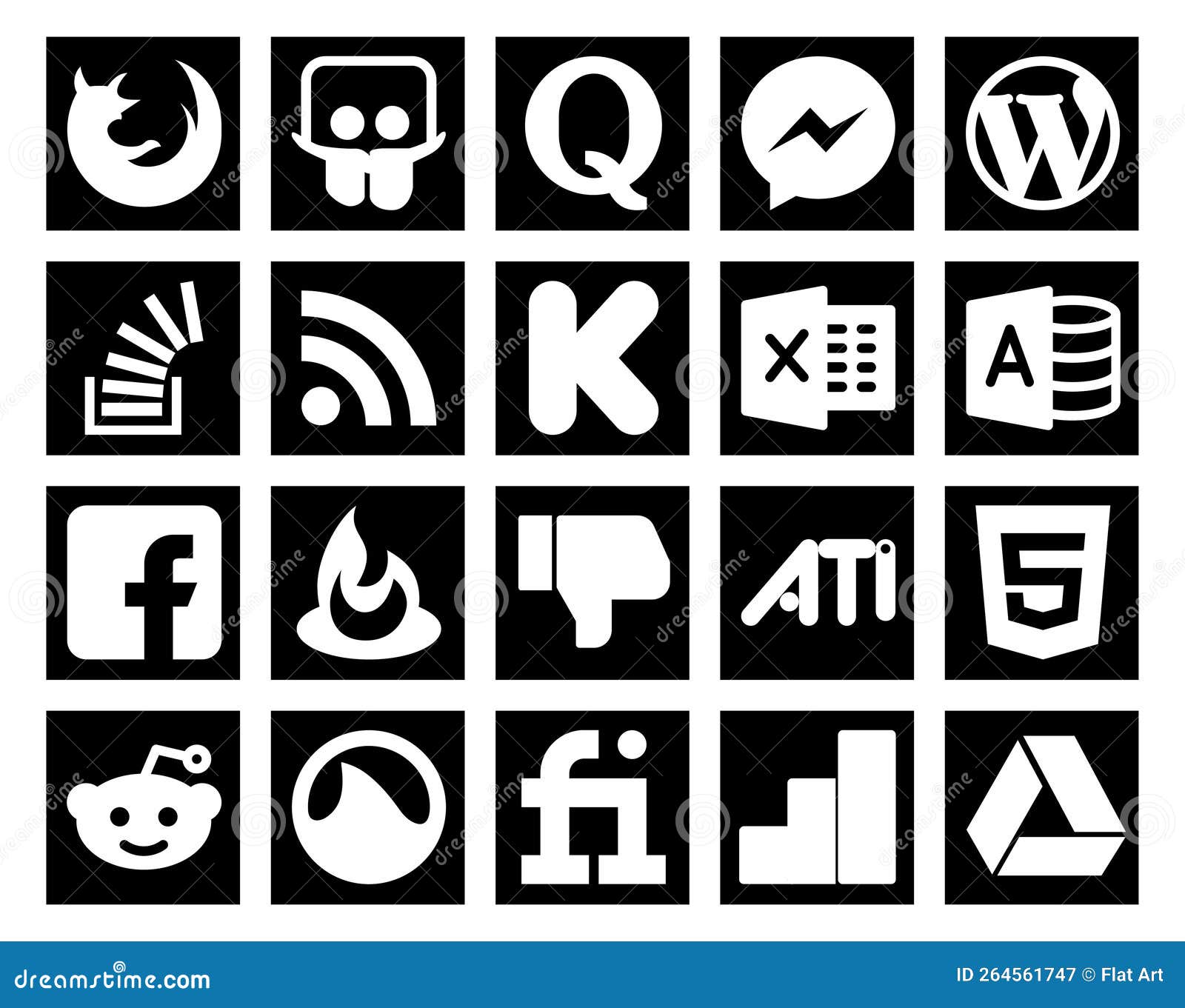 20 Social Media Icon Pack Including Feedburner. Microsoft Access ...