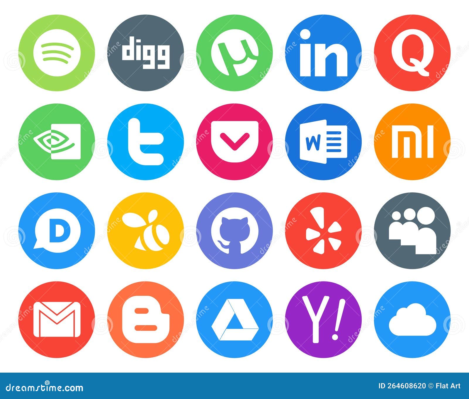 20 Social Media Icon Pack Including Gmail. Yelp. Tweet. Github ...