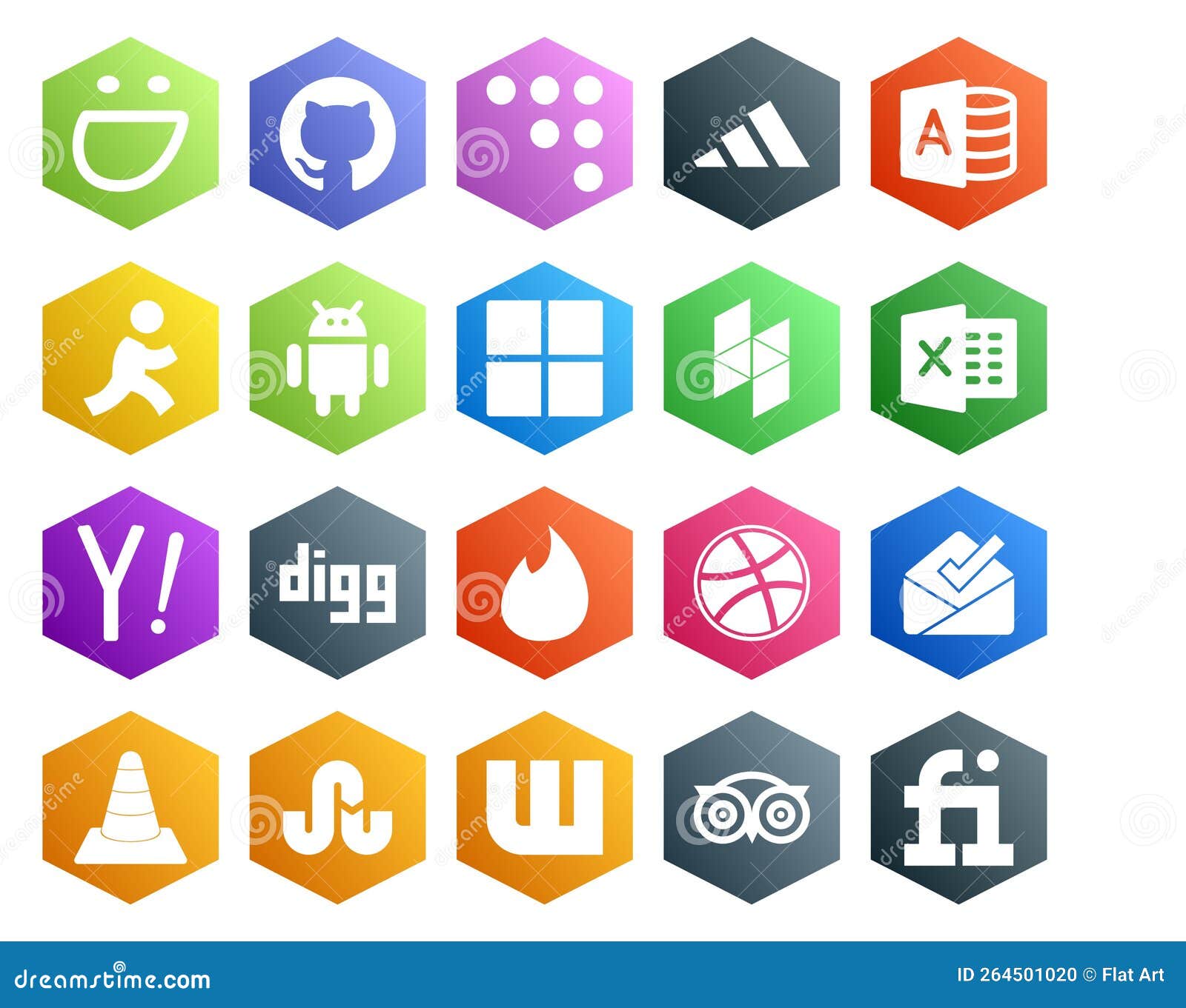 20 Social Media Icon Pack Including Media. Inbox. Houzz. Dribbble ...