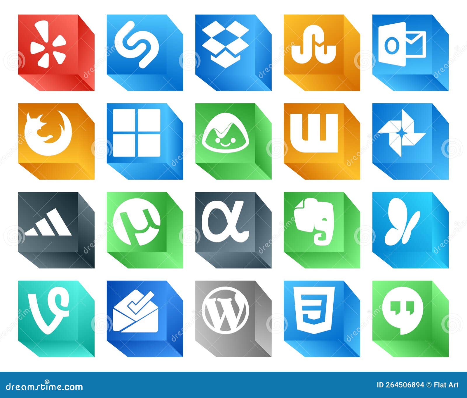 20 Social Media Icon Pack Including Inbox. Msn. Basecamp. Evernote ...