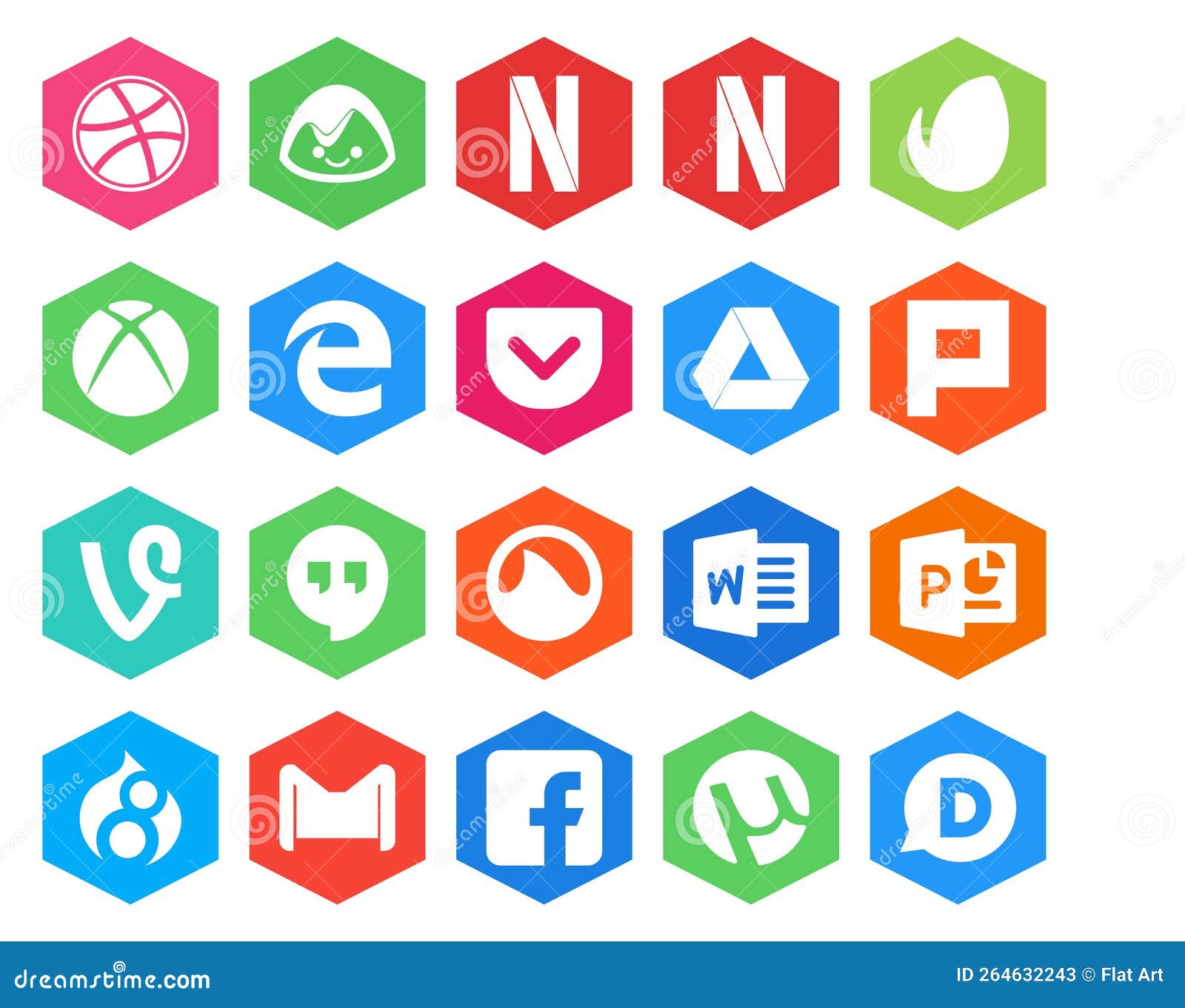 20 Social Media Icon Pack Including Mail. Gmail. Plurk. Drupal Editorial Stock Photo ...