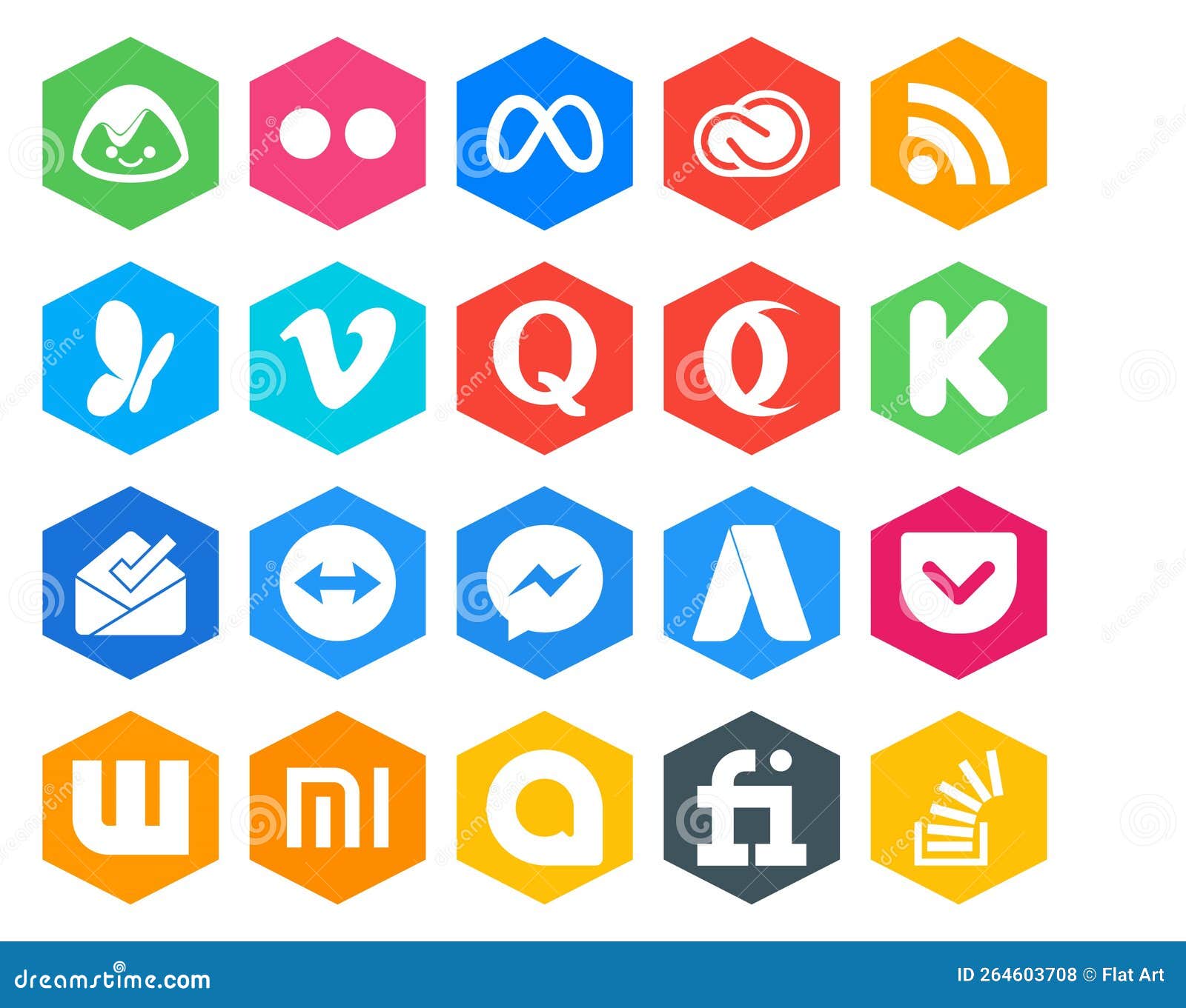 20 Social Media Icon Pack Including Messenger. Inbox. Msn. Kickstarter ...