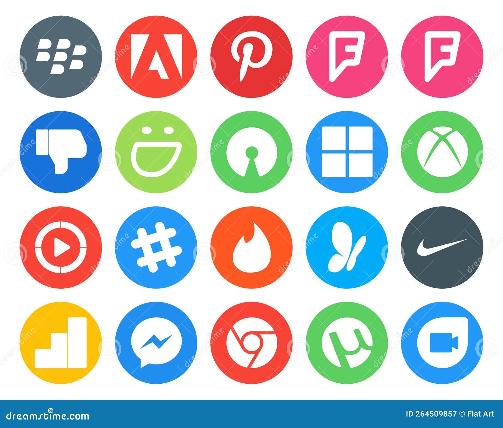 20 Social Media Icon Pack Including Messenger. Nike. Xbox. Msn ...