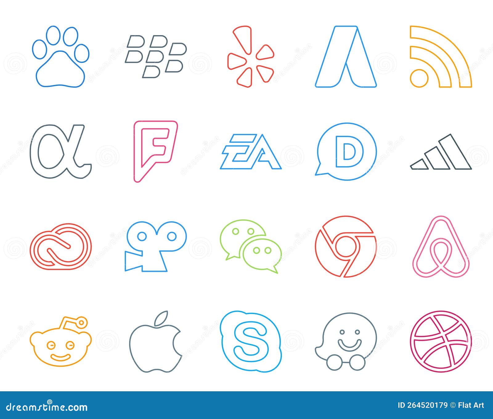 20 Social Media Icon Pack Including Messenger. Viddler. Ea. Adobe ...