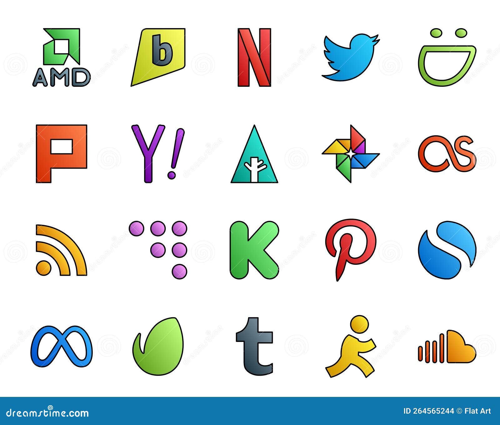 20 Social Media Icon Pack Including Meta. Pinterest. Search ...