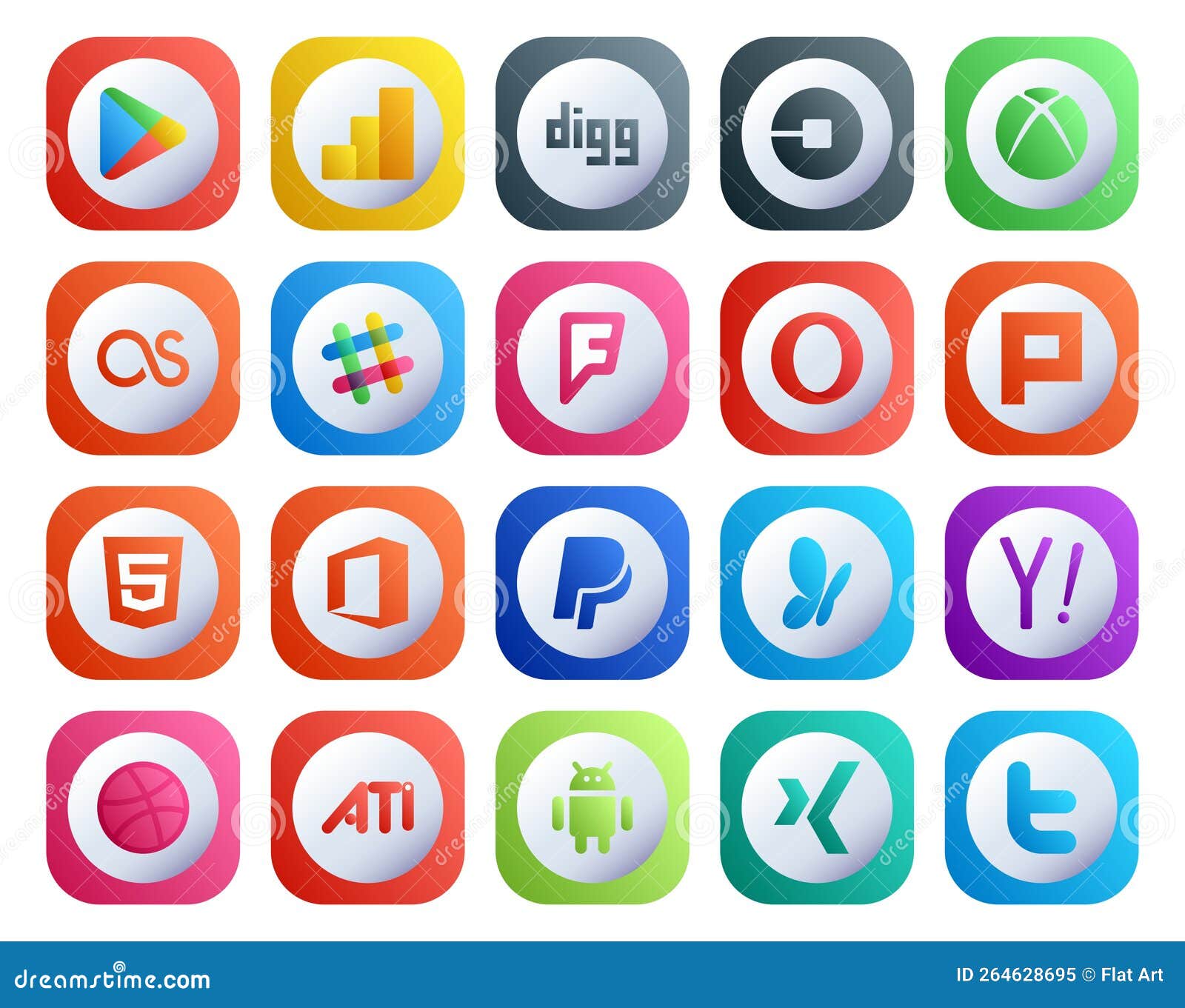 20 Social Media Icon Pack Including Msn. Office. Lastfm. Html Editorial ...