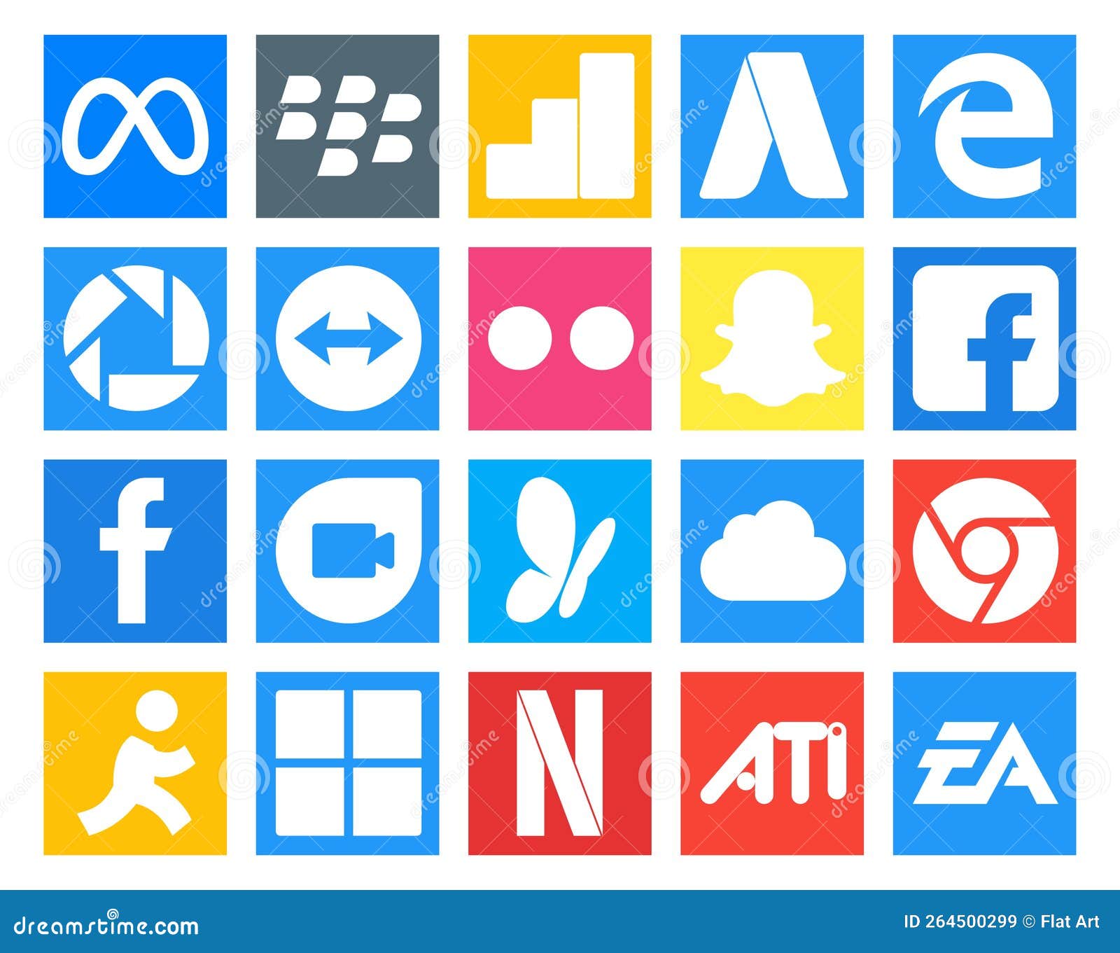 20 Social Media Icon Pack Including Netflix. Aim. Flickr. Chrome ...
