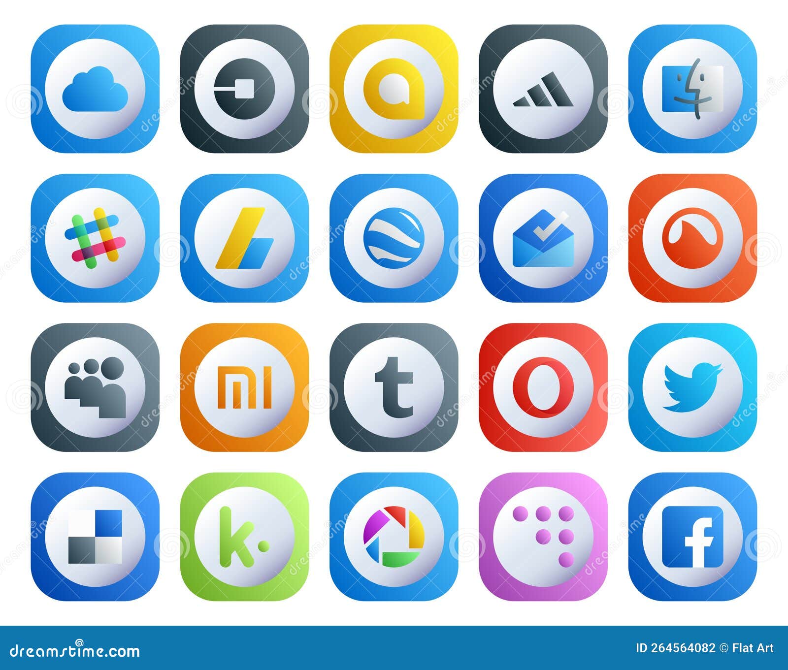20 Social Media Icon Pack Including Opera. Xiaomi. Chat. Myspace ...