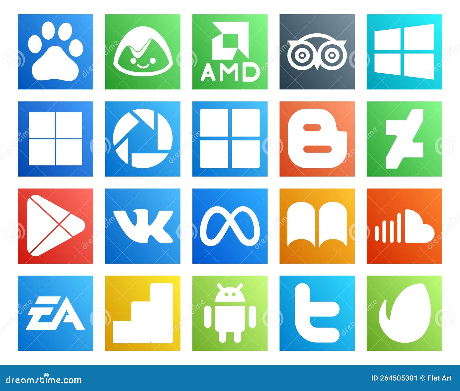 20 Social Media Icon Pack Including Soundcloud. Facebook. Microsoft ...
