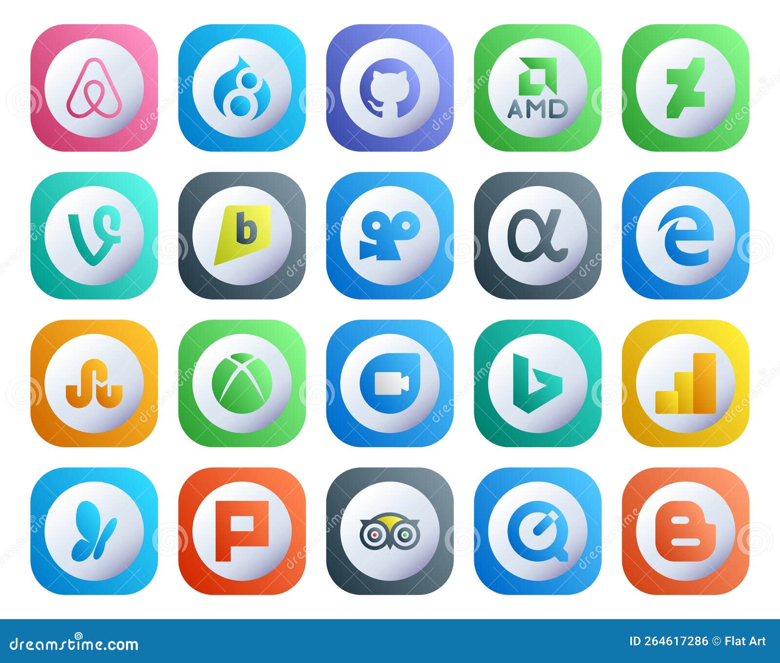20 Social Media Icon Pack Including Tripadvisor. Msn. App Net. Google ...